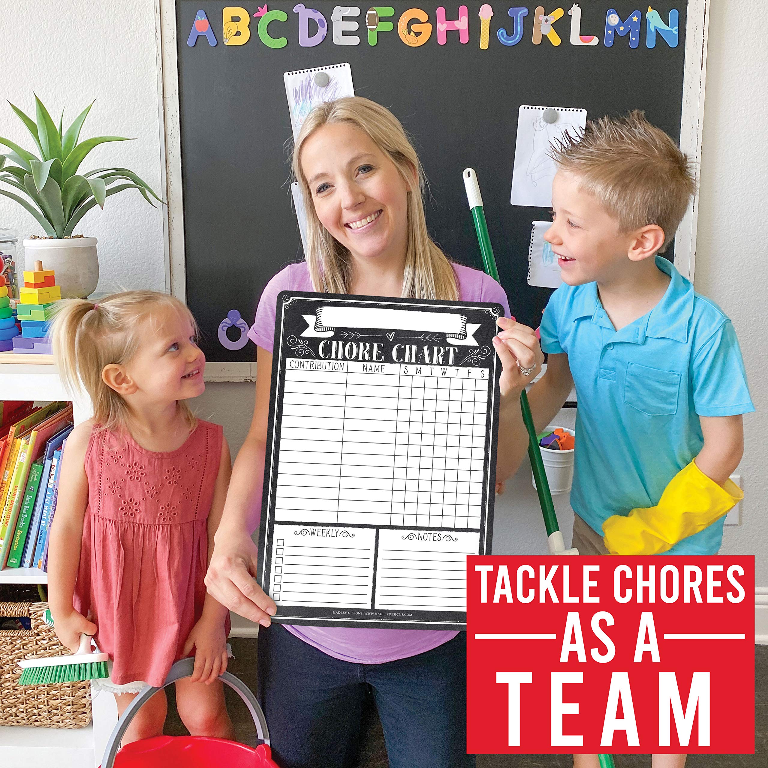 Rustic Chalkboard Family Chore Chart for Adults, Magnetic Chore Chart ...