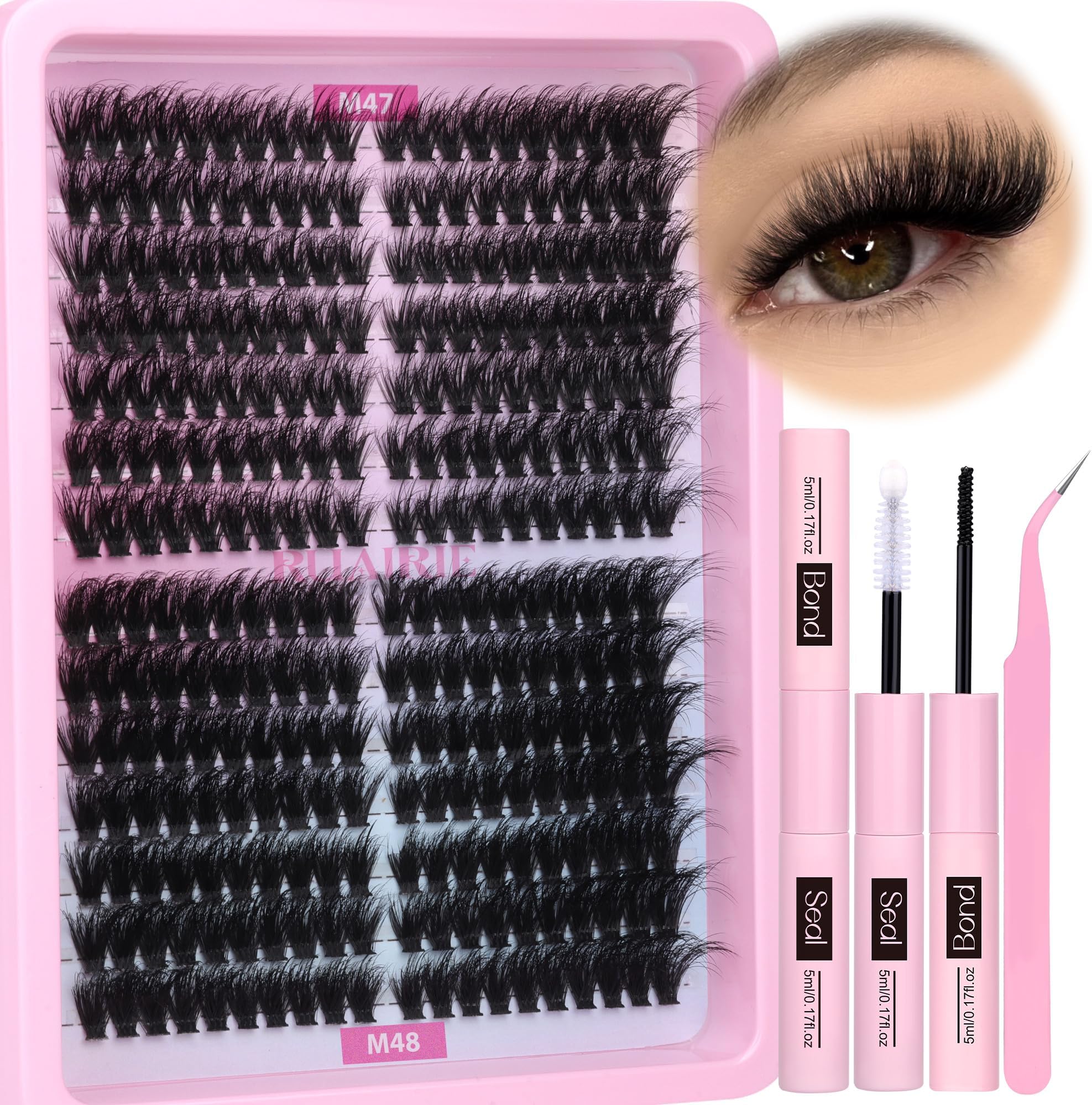 Amazon.com: Fluffy Lash Clusters with Bottom Lashes Cluster Eyelash ...