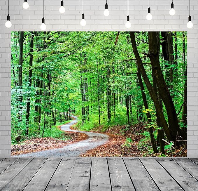 Amazon.com : BELECO 7x5ft Fabric Lush Green Forest Backdrop Spring ...