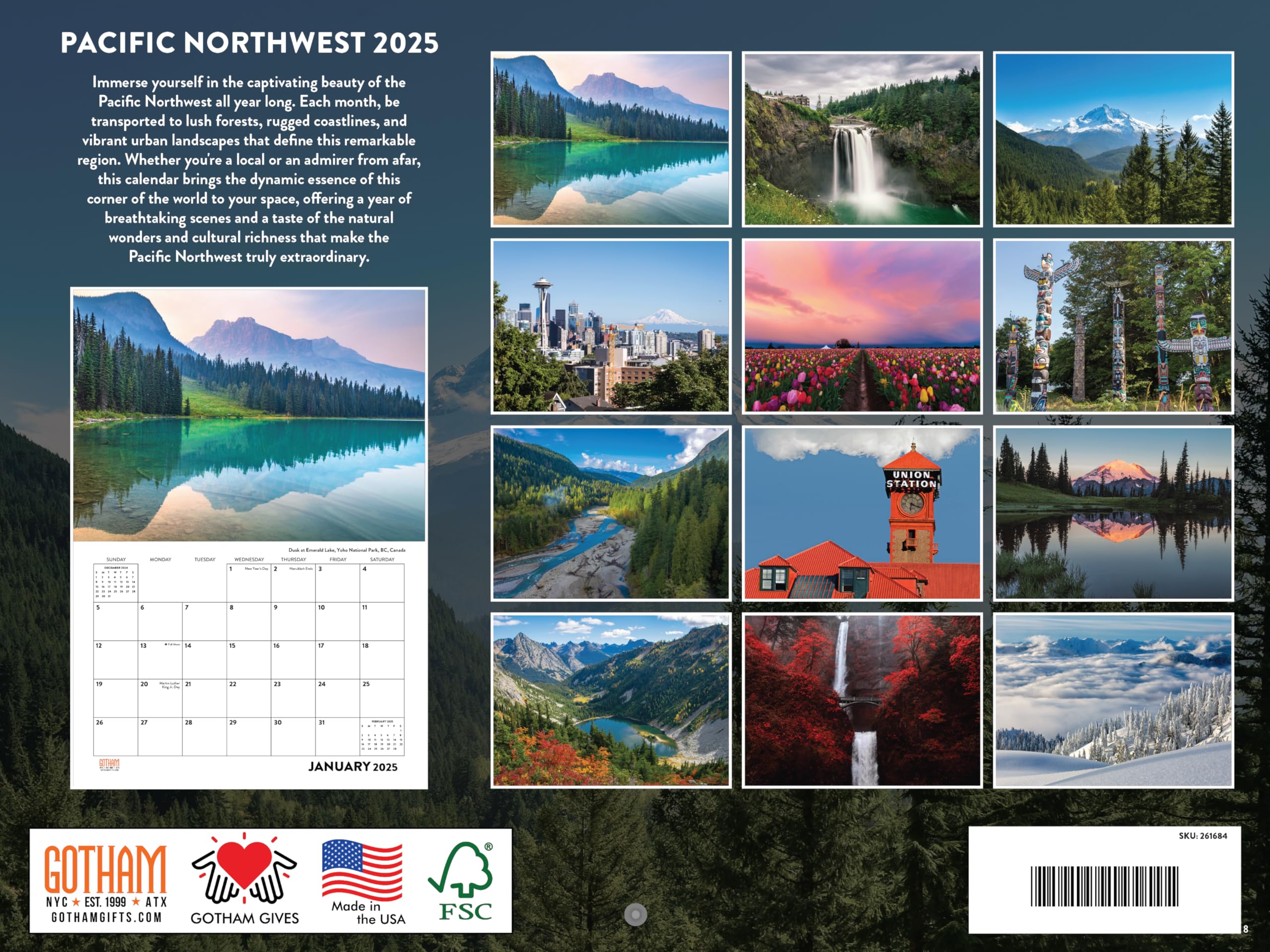 Snapklik.com : Pacific Northwest Calendar 2025 Monthly Wall Calender 12 ...