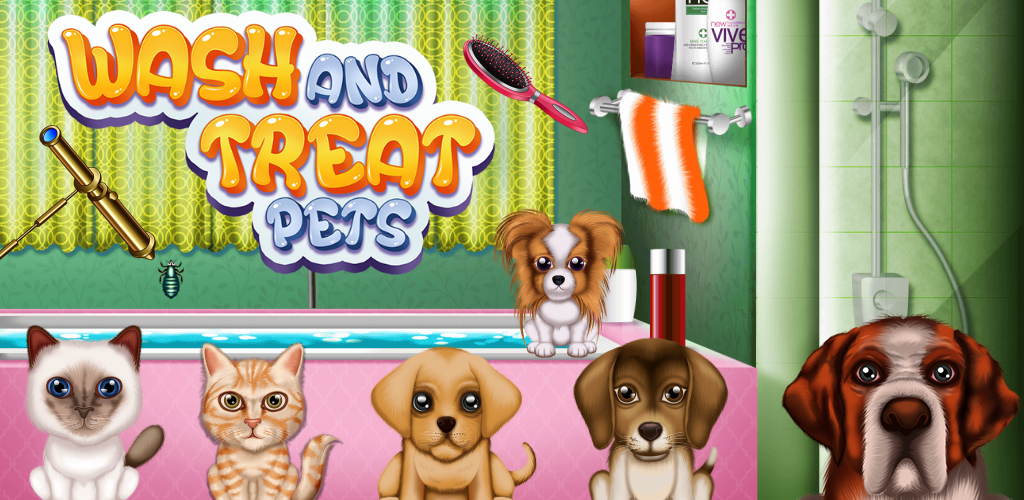 Wash and Treat Pets : help fluffy cats and puppies ! educational Kids ...
