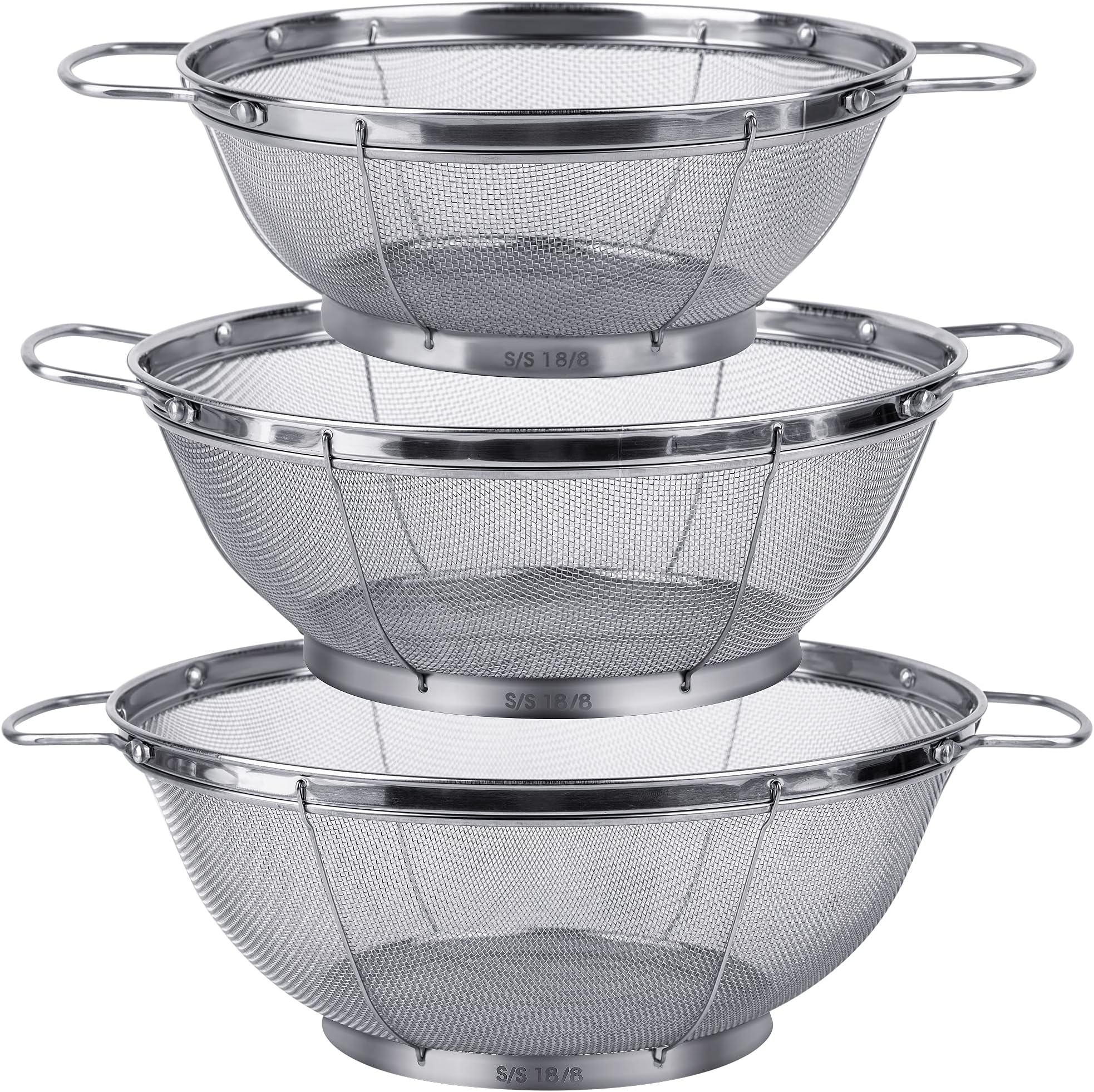 Amazon.com: ExcelSteel Fine Mesh Colander w/Resting Base, Dishwasher ...