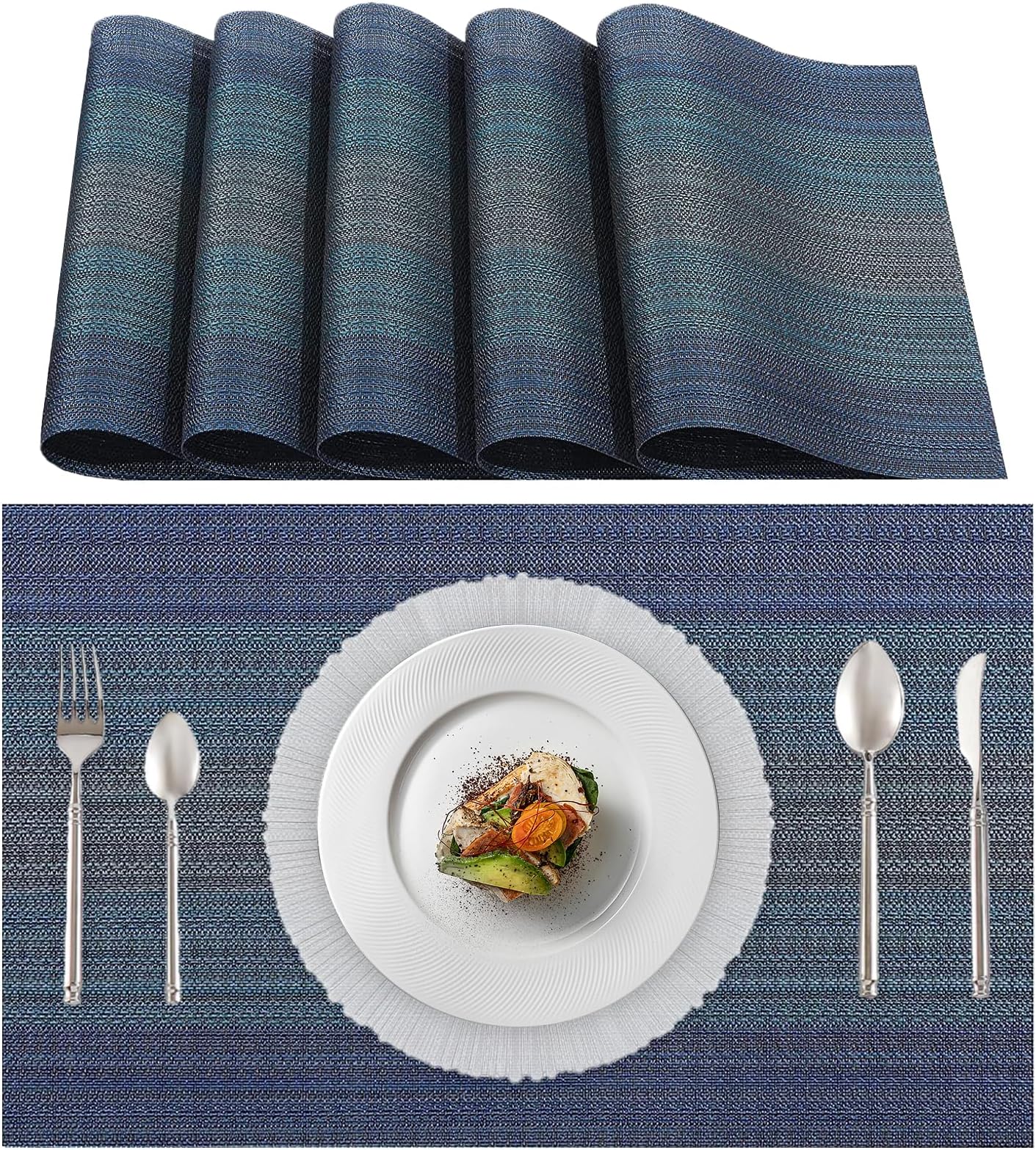 Lumaca Set de Table Lavable, Lot de 6 Sets de Table,70% PVC et 30% ...
