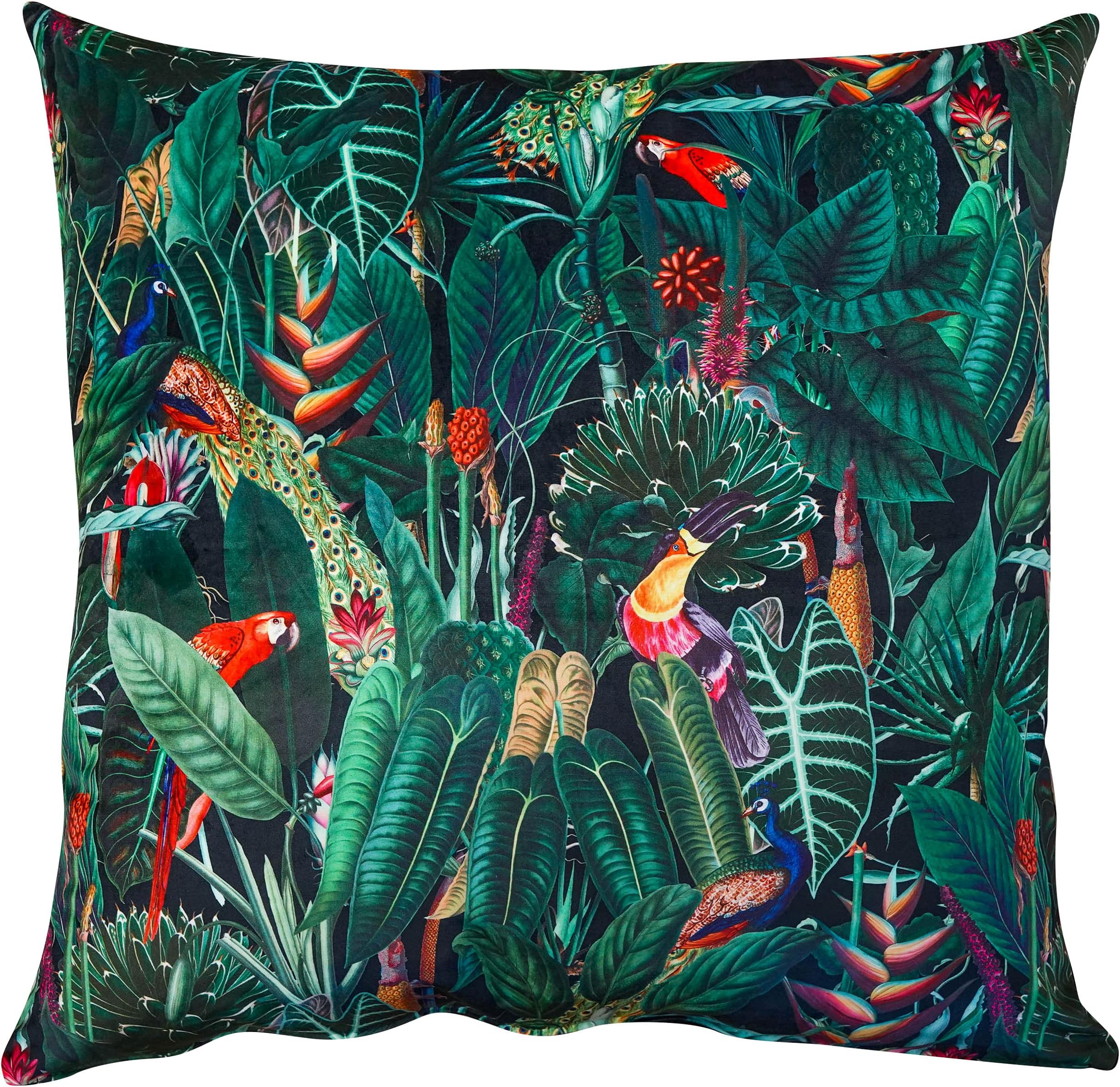 Supersoft Heavyweight Printed Velvet Cushion Cover. Large Scale Exotic ...