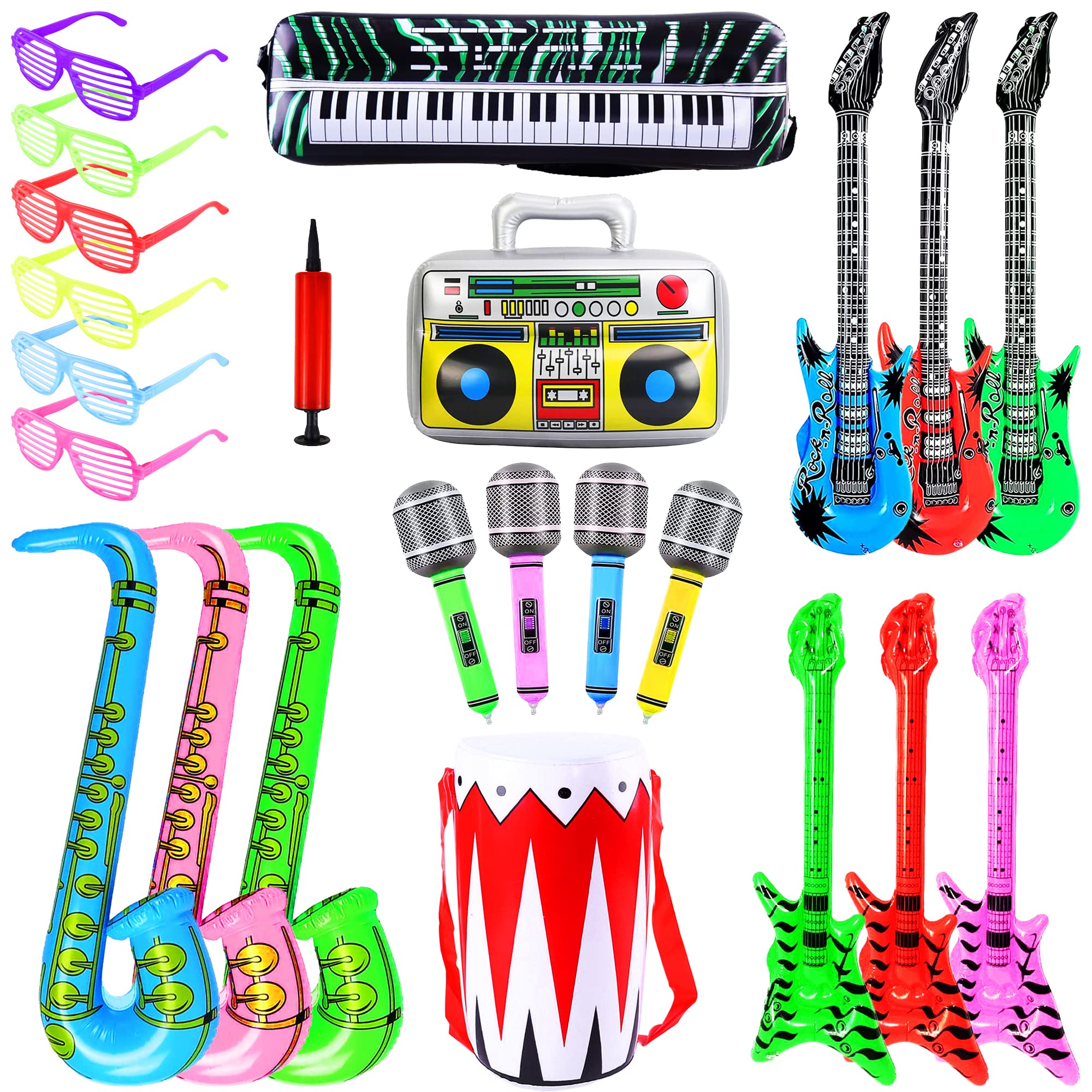 23 Pack Inflatable Toy Set With Rock Star Toy,Inflatable Musical ...
