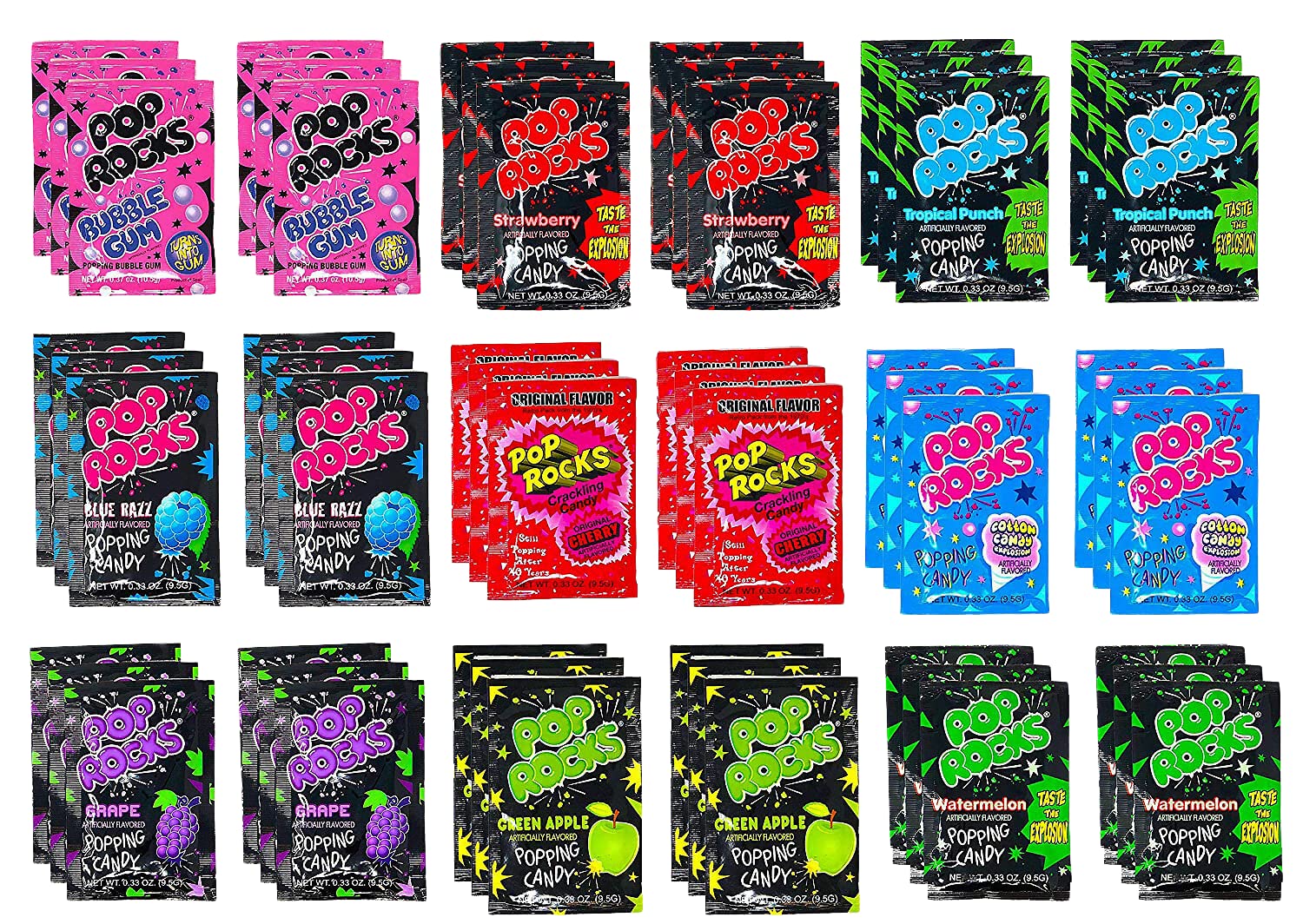 Buy Pop Rocks Crackling Candy Variety Pack of 54 – Classic Popping ...