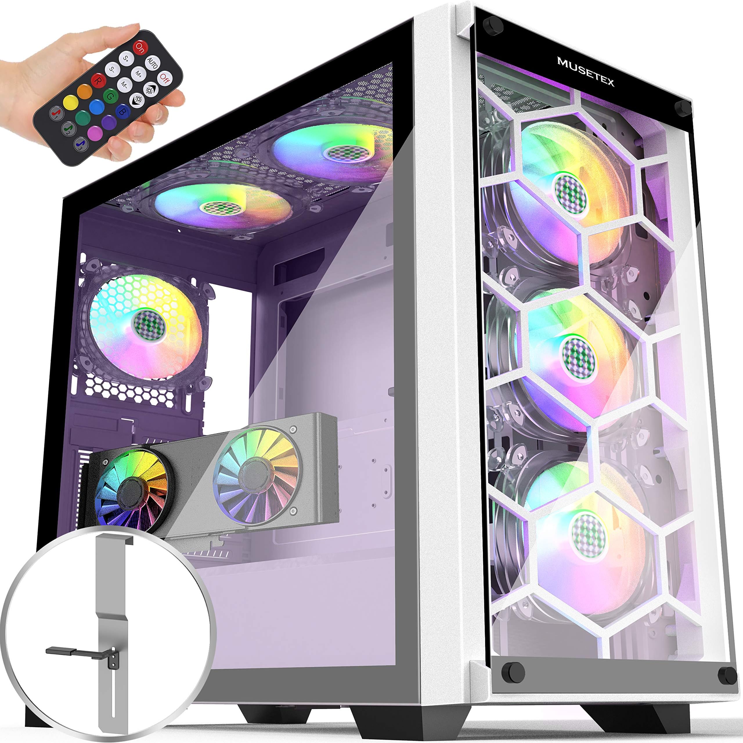 Amazon.com: Micro ATX PC Case,Mini-Tower Tempered Glass Side Pannel ...