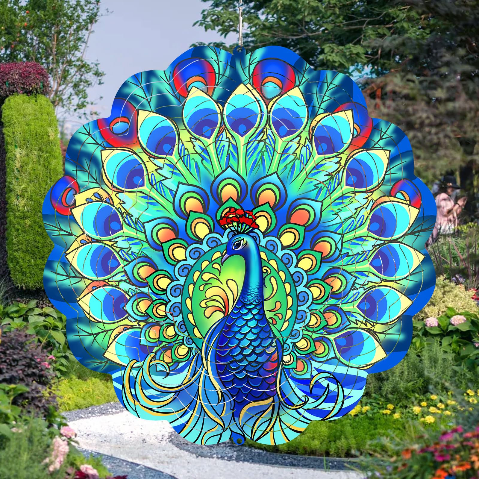 Amazon.com: Peacock Wind Spinners Metal Peacock Gifts for Women/Men ...