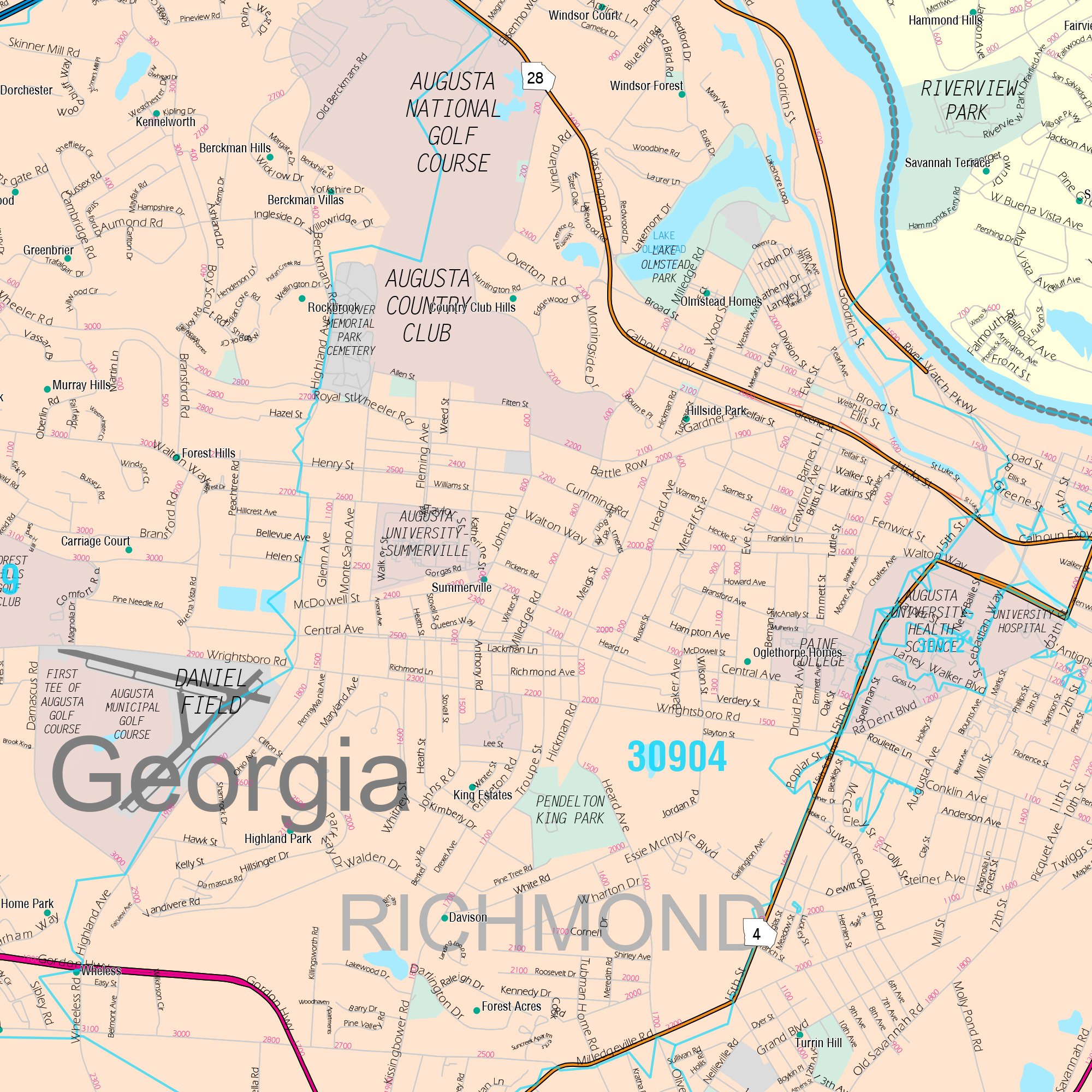 Augusta Ga Zip Code Map South Augusta (South) Neighborhood In Augusta,