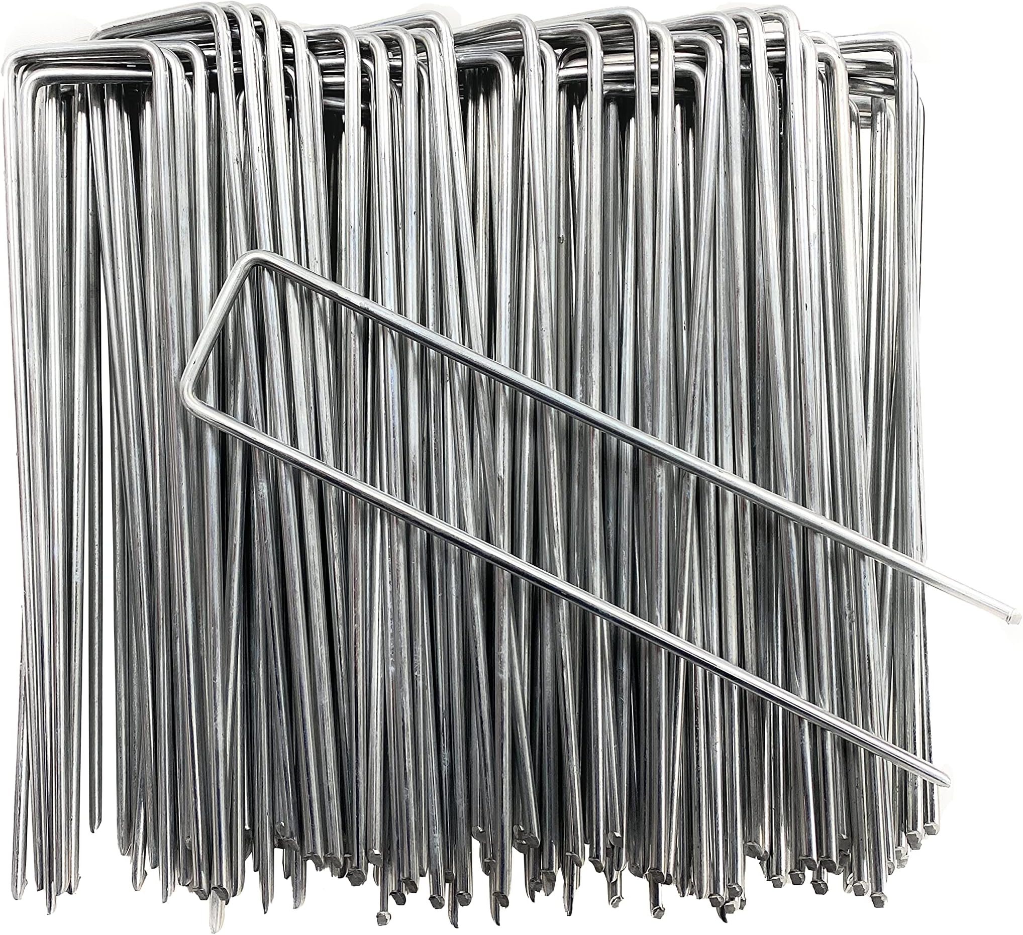 GardenMate Pack of 100 x 6''/150mm galvanised 2.9mm thick steel U ...