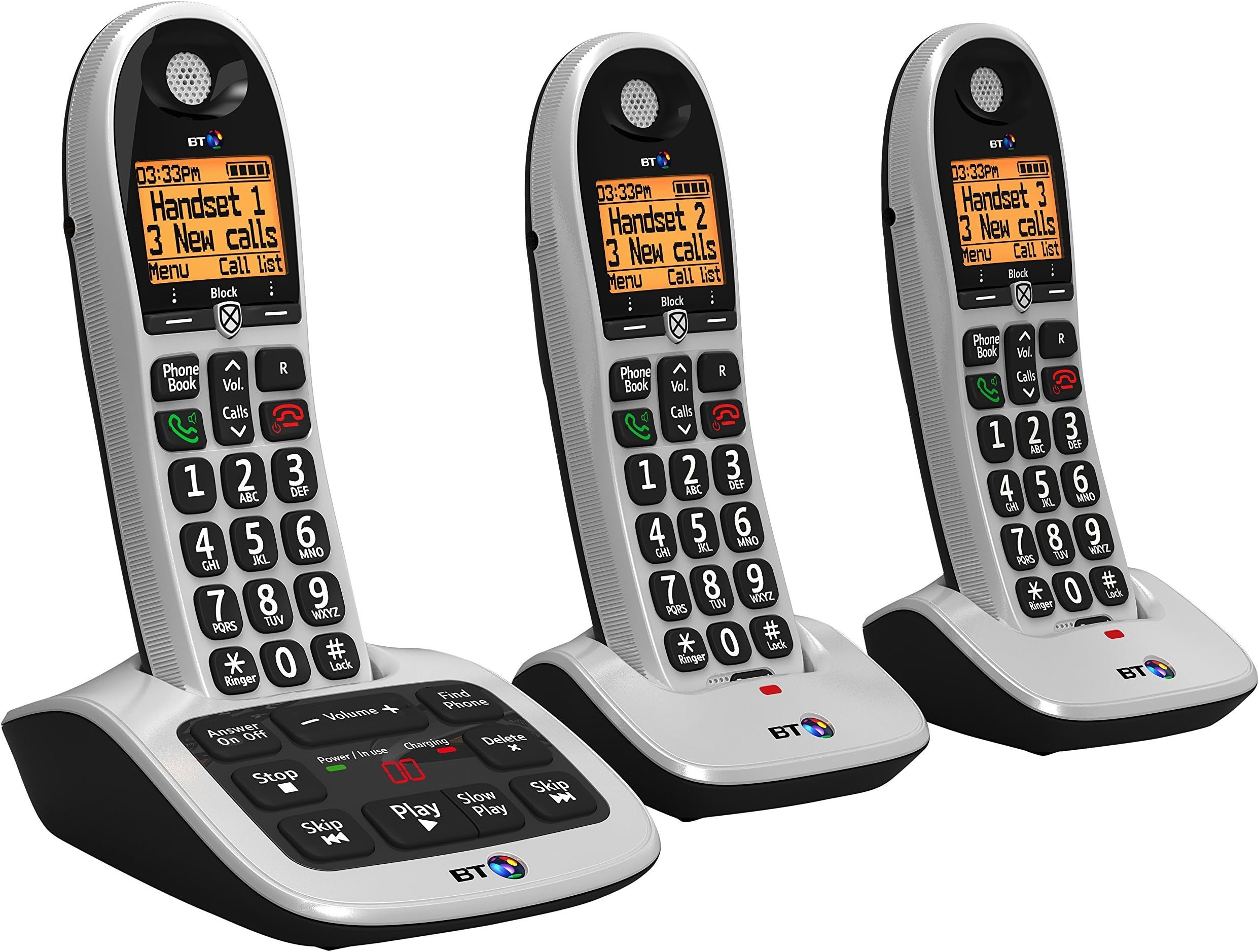 BT 4600 Trio Big Button Digital Cordless Answerphone with Advanced Call ...