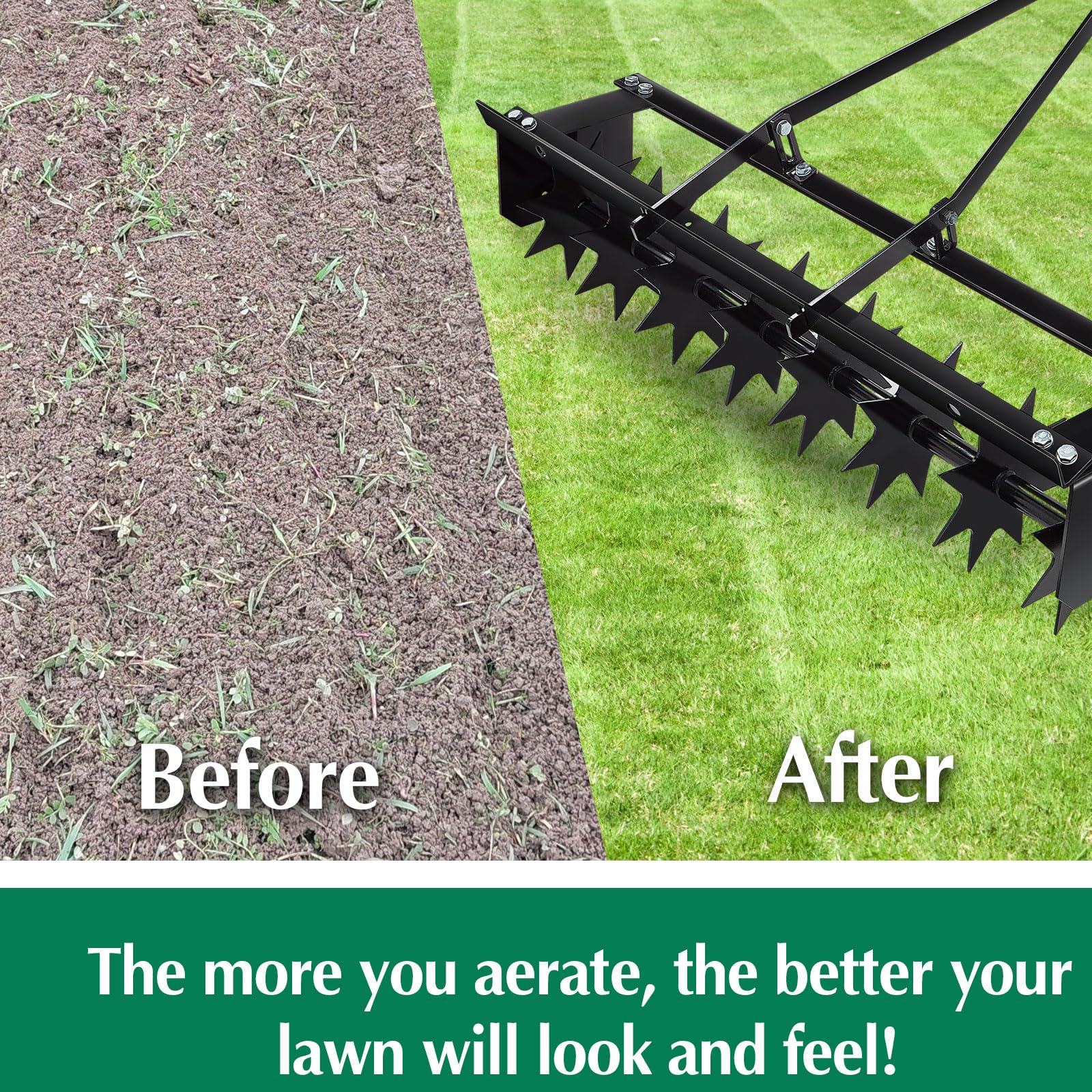 Snapklik.com : Lasnten 32 Inch Tow Behind Spike Aerator Soil Penetrator ...