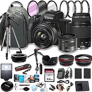 Amazon.com : Canon EOS M50 Mark II Mirrorless Digital Camera with EF-M 15-45mm f/3.5-6.3 is STM ...