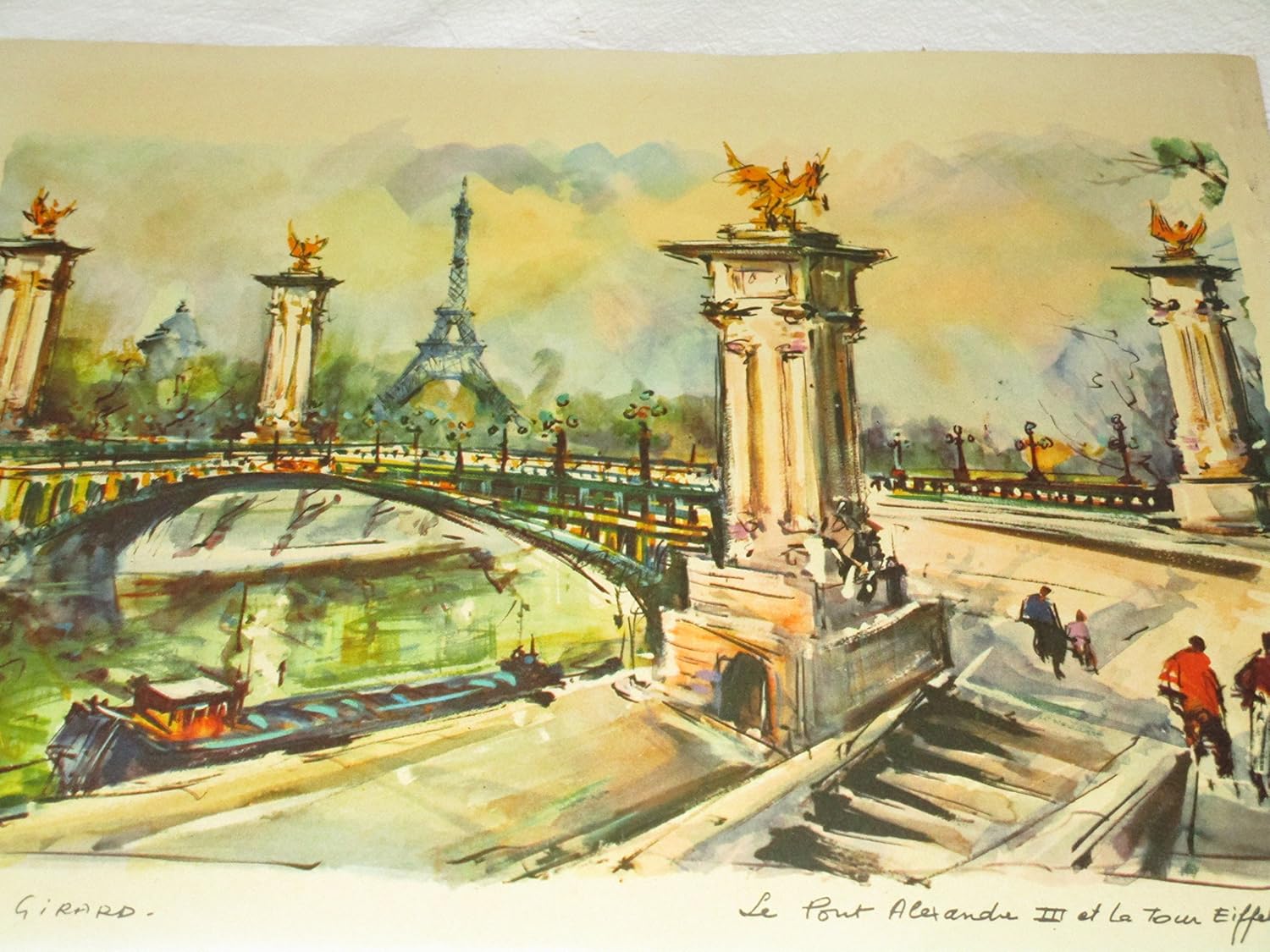 Marius Girard 8" x 10" Watercolor Le Pont Alexandre III at La Tour ...