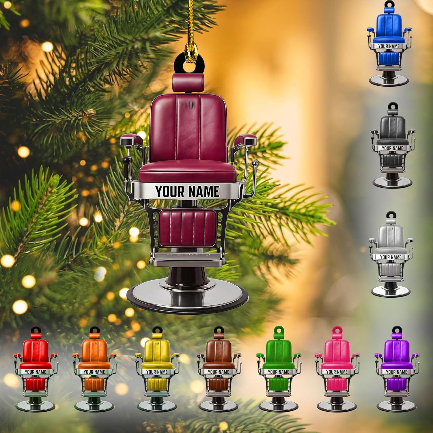 Amazon.com: Personalized Barber Chair Christmas Ornament 2025 – Custom ...