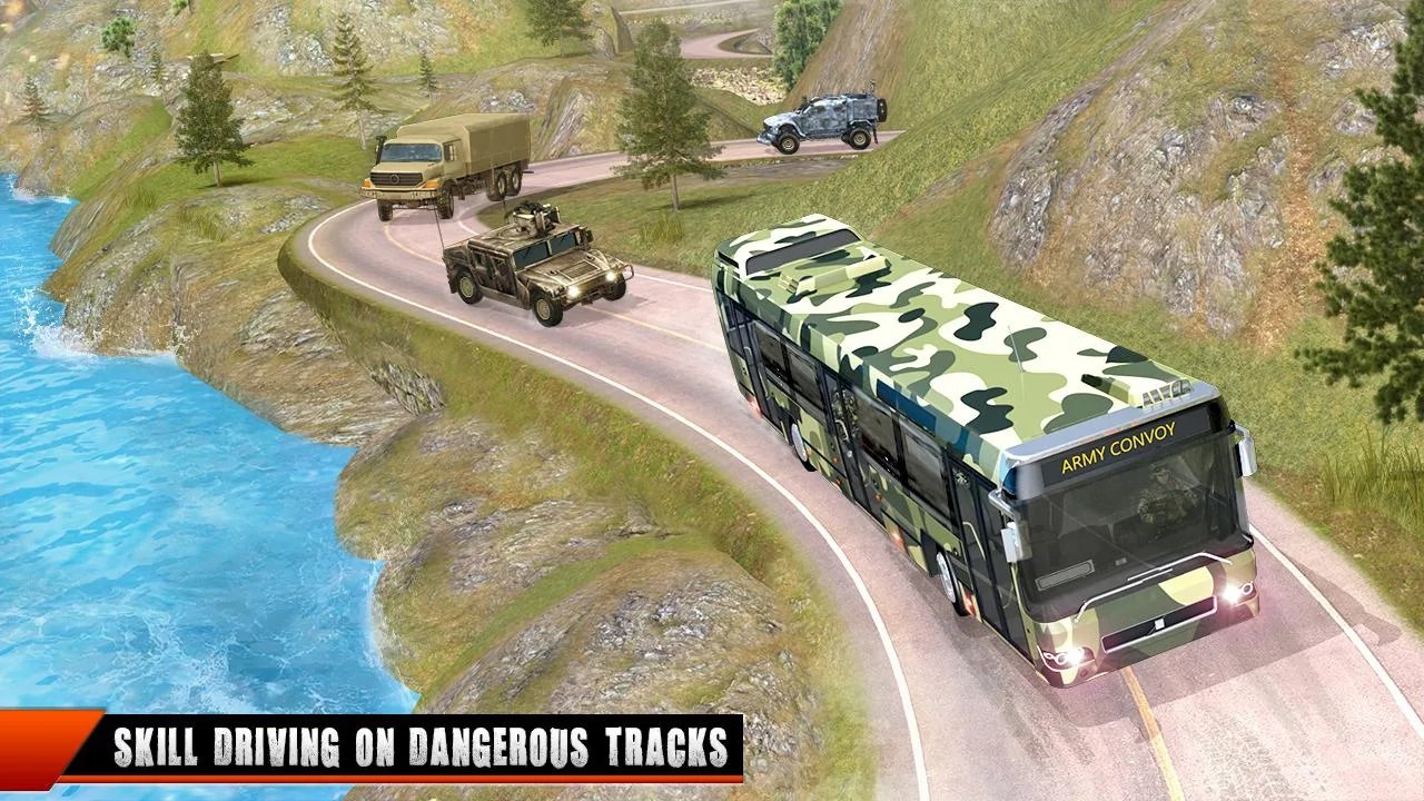 US Army Vehicle Coach Bus Driving Army Commander Tycoon Defense Game ...