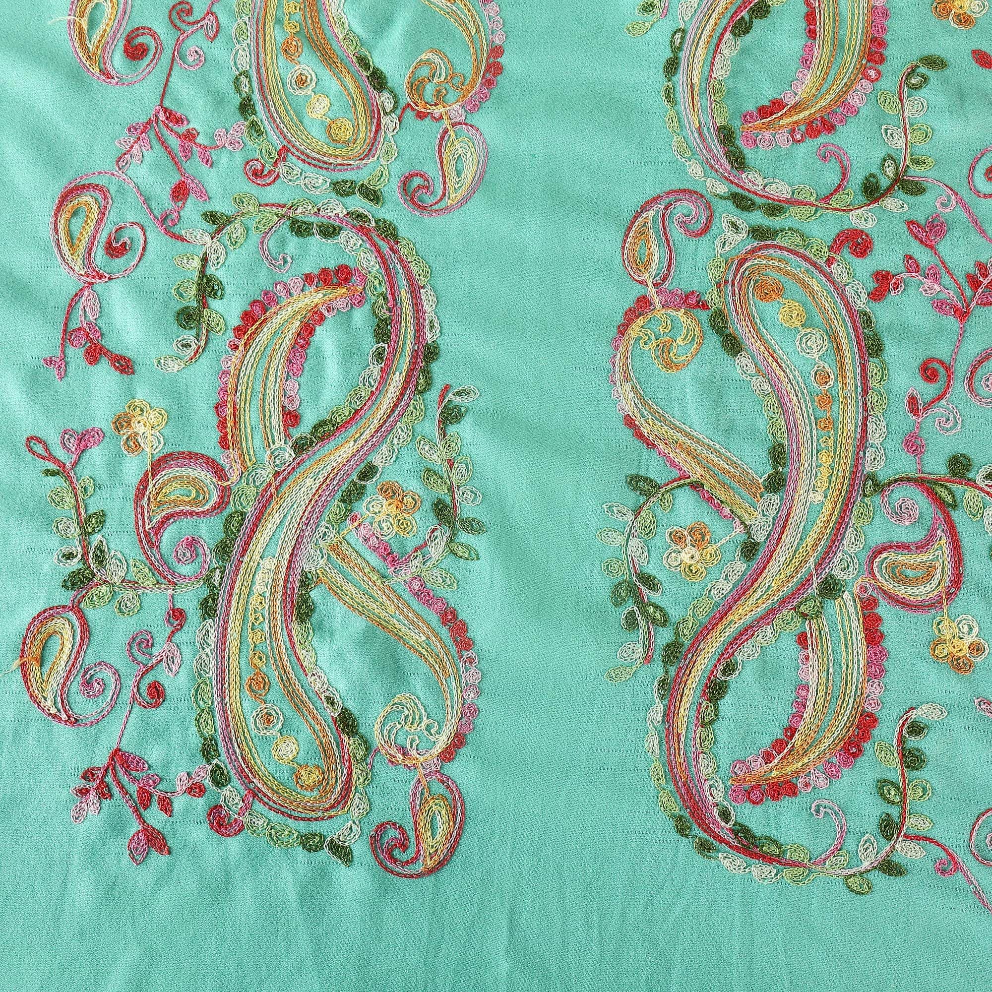 Snapklik.com : Embroidered Long Paisley Small Leaves Shawl Brushed ...