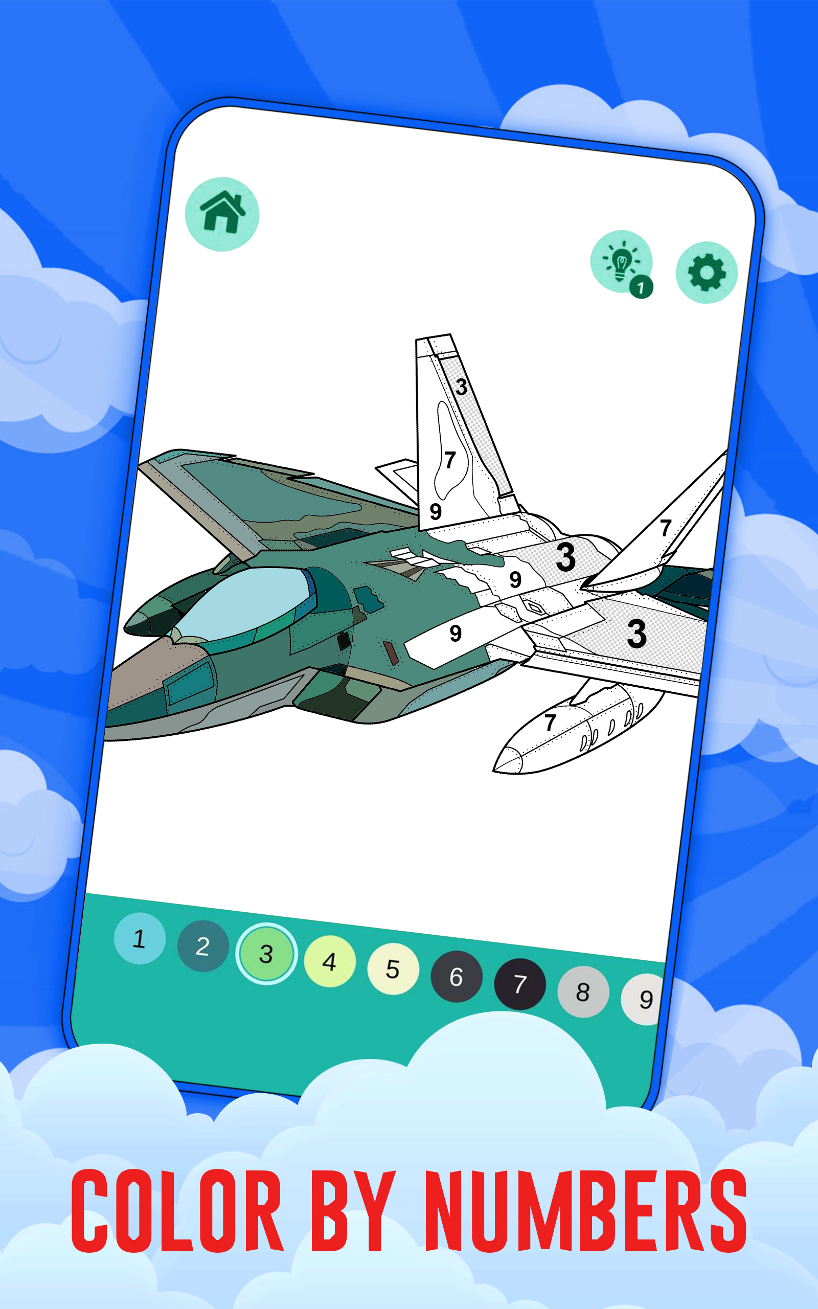 Military Plane Coloring Book By Numbers:Amazon.com:Appstore for Android