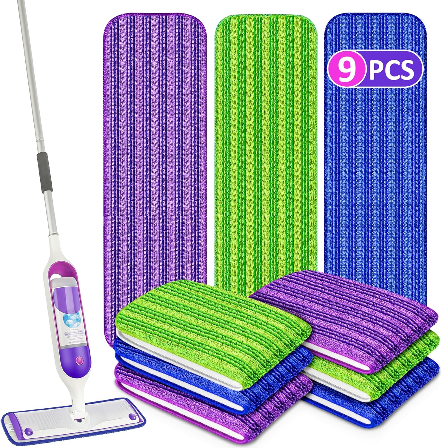 Amazon.com: 9 Pack Reusable Mop Pads Compatible with Swiffer PowerMop ...