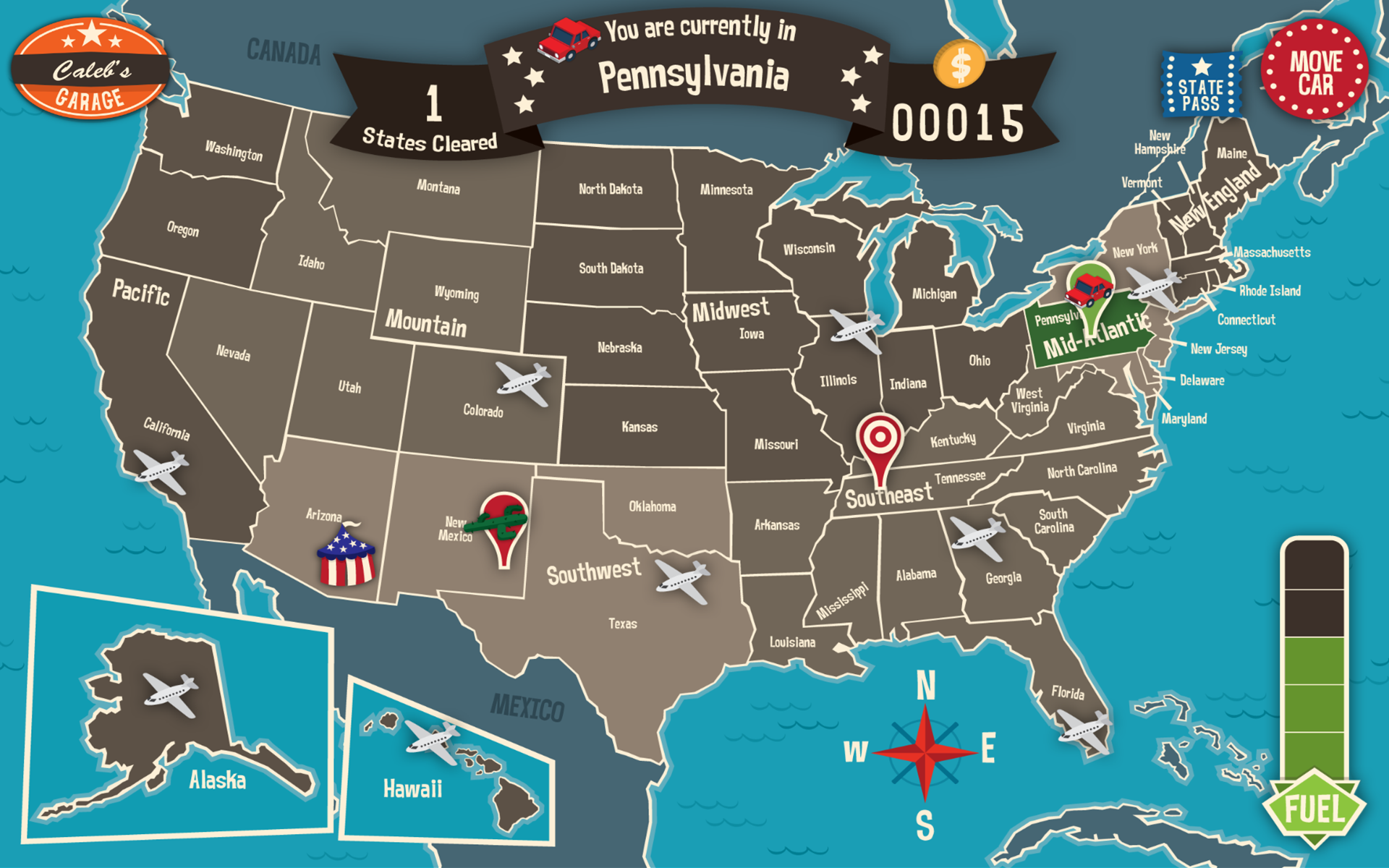 Usa Geography Map States