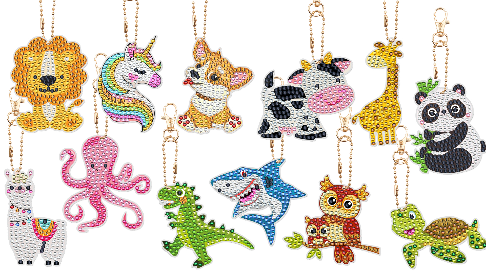 Watch Animals Diamond Painting Keychains Kit Diamond Art Ornament on ...