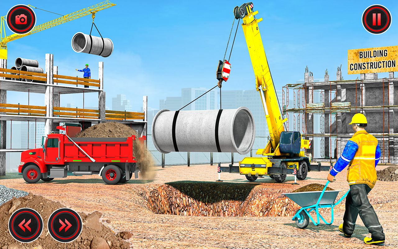 City Construction Simulator Crane Games - Snow Excavator Games - Road ...