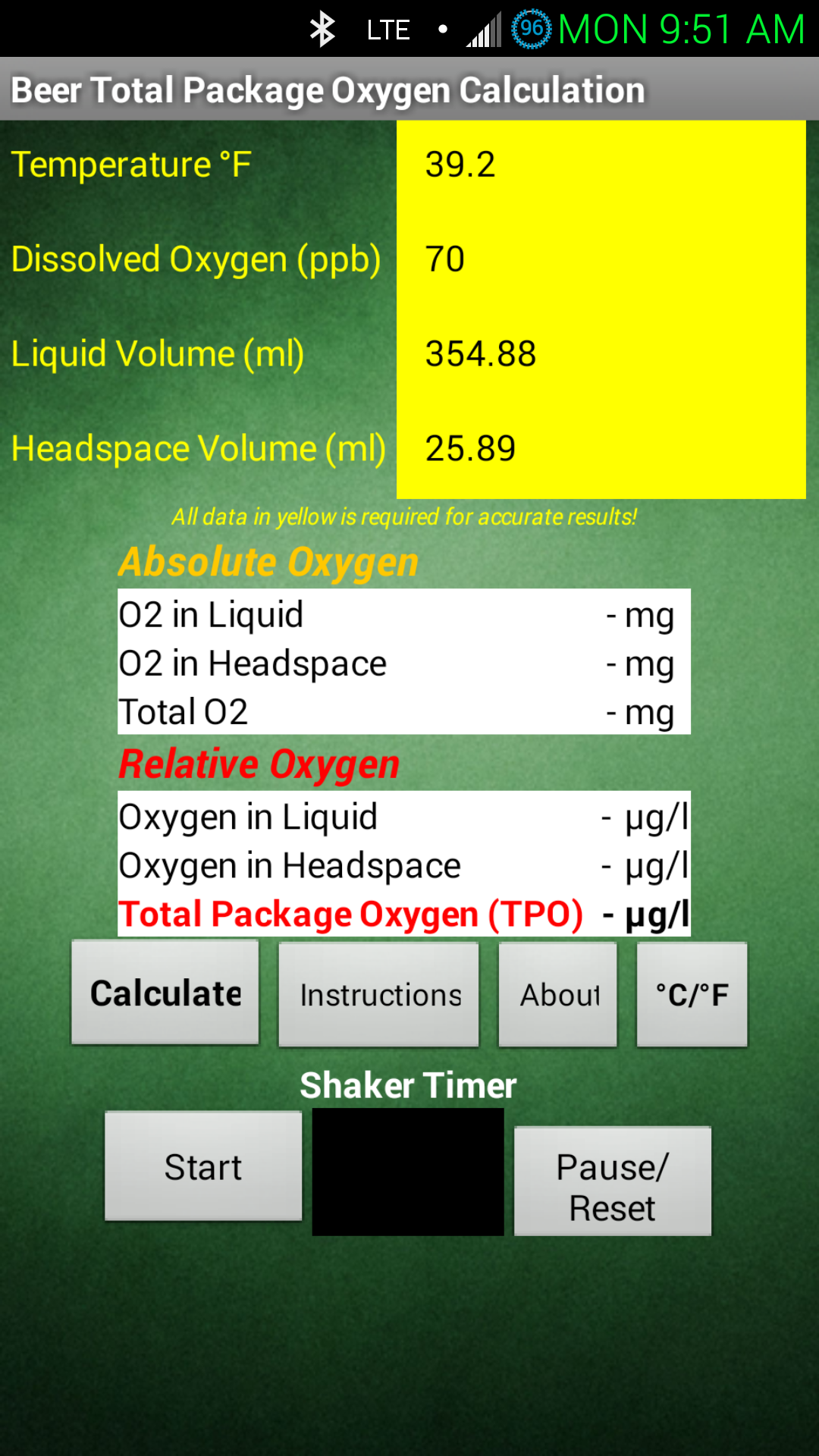 TPO Calculator - Total Package Oxygen Calculator for Brewers - App on ...