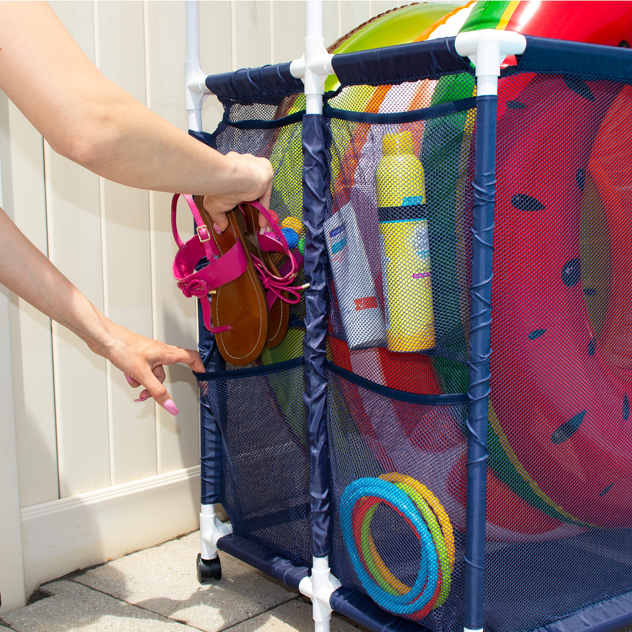 Pool Bins Pool Storage Equipment Organizer Holder - Noodles, Toys ...