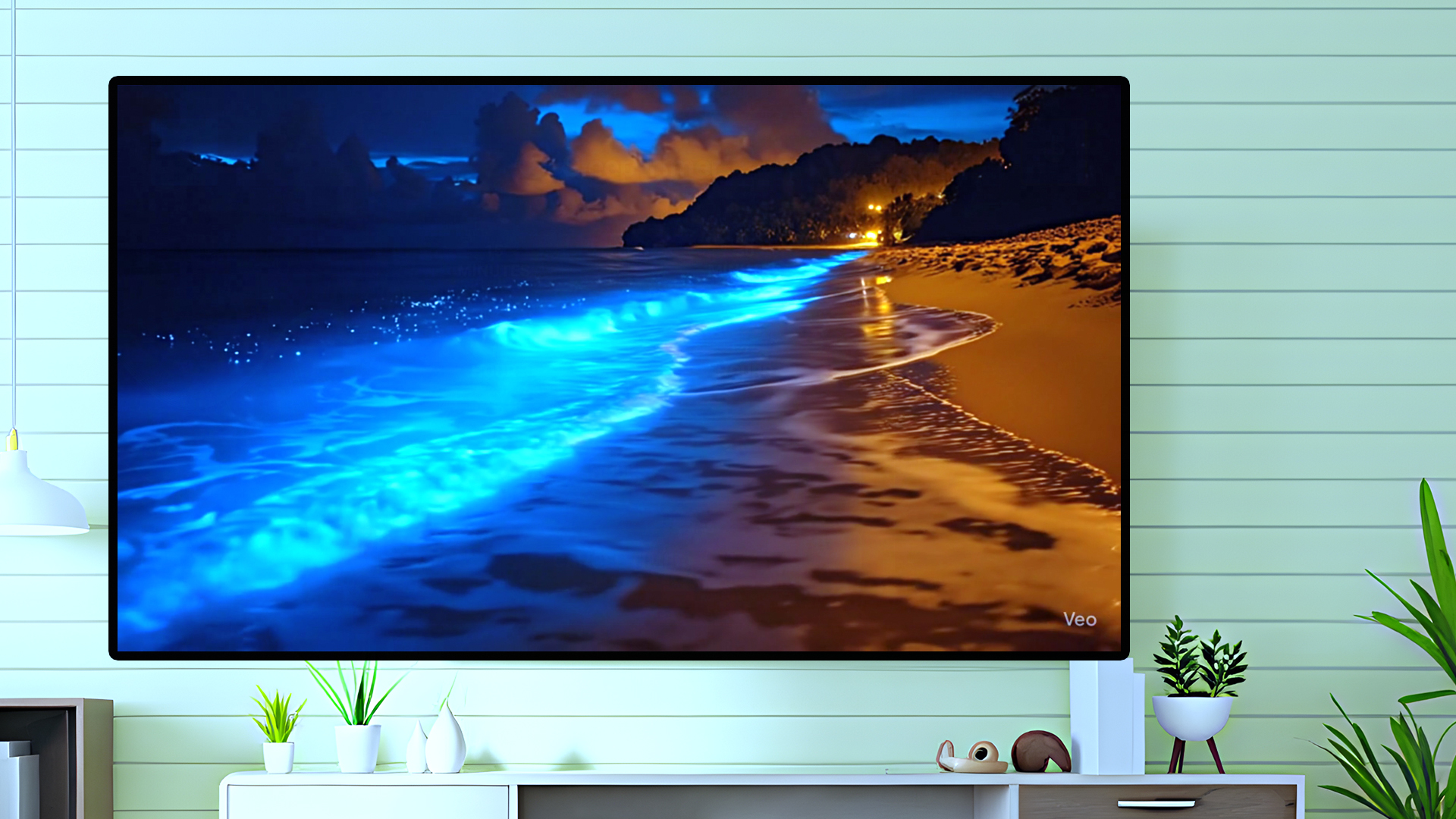 Ocean Light Waves 4K Screensaver: Shimmering Surf, Calm Sea Atmosphere ...