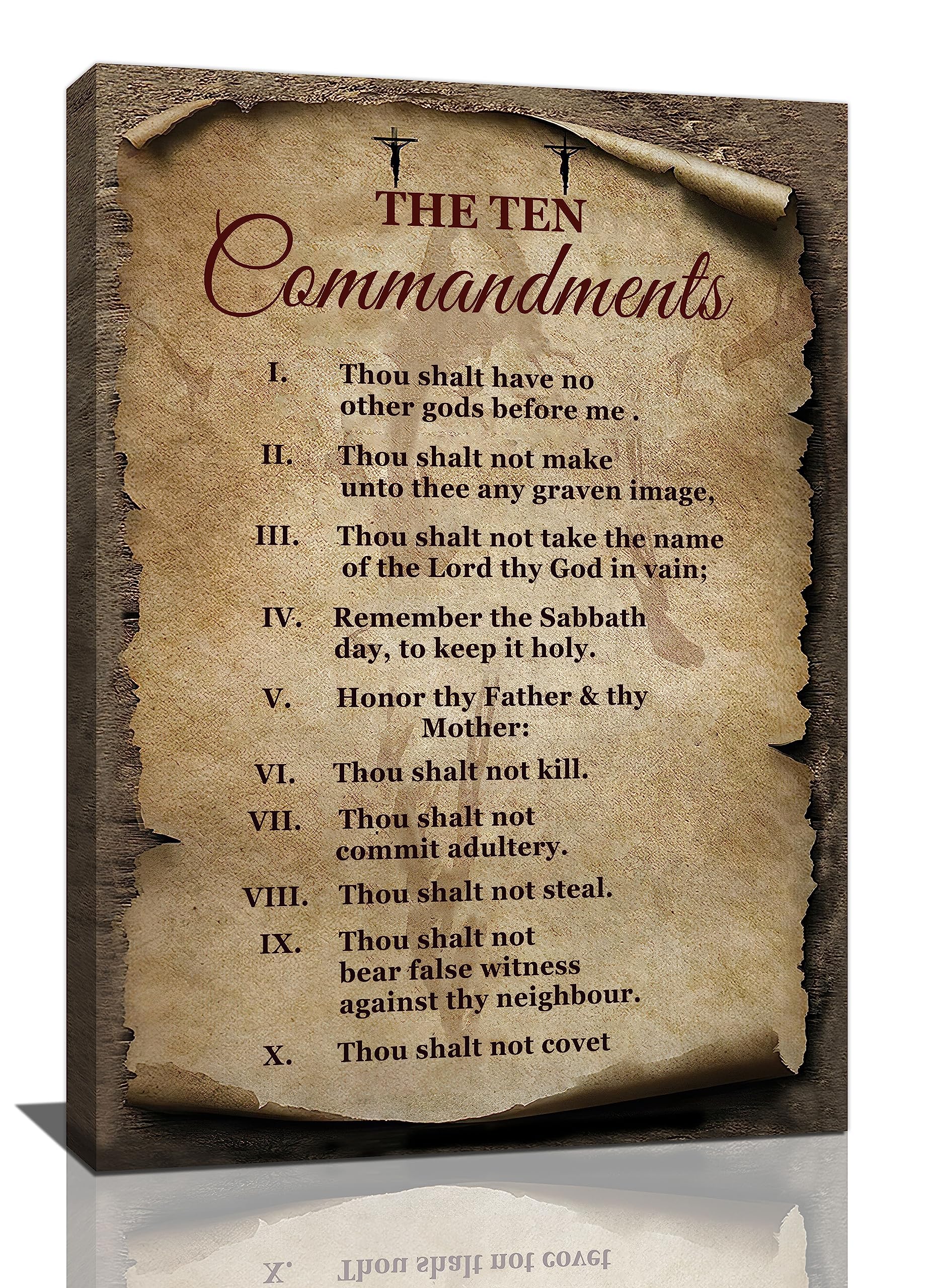 Amazon.com: The Ten Commandments Wall Art 10 Commandments Bible Verse ...