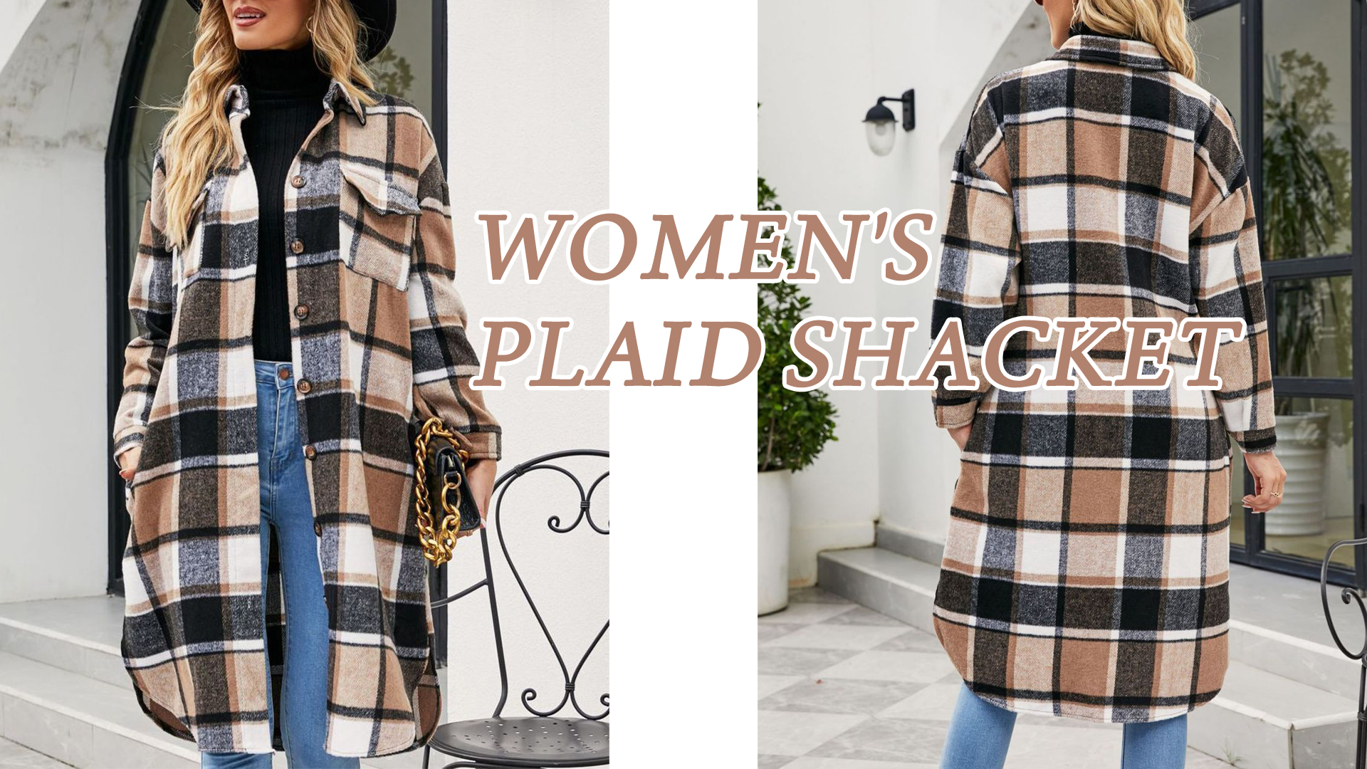 Watch PUWEI Women＇s Long Plaid Shirt Coat Tartan Shacket Jacket on Amazon Live