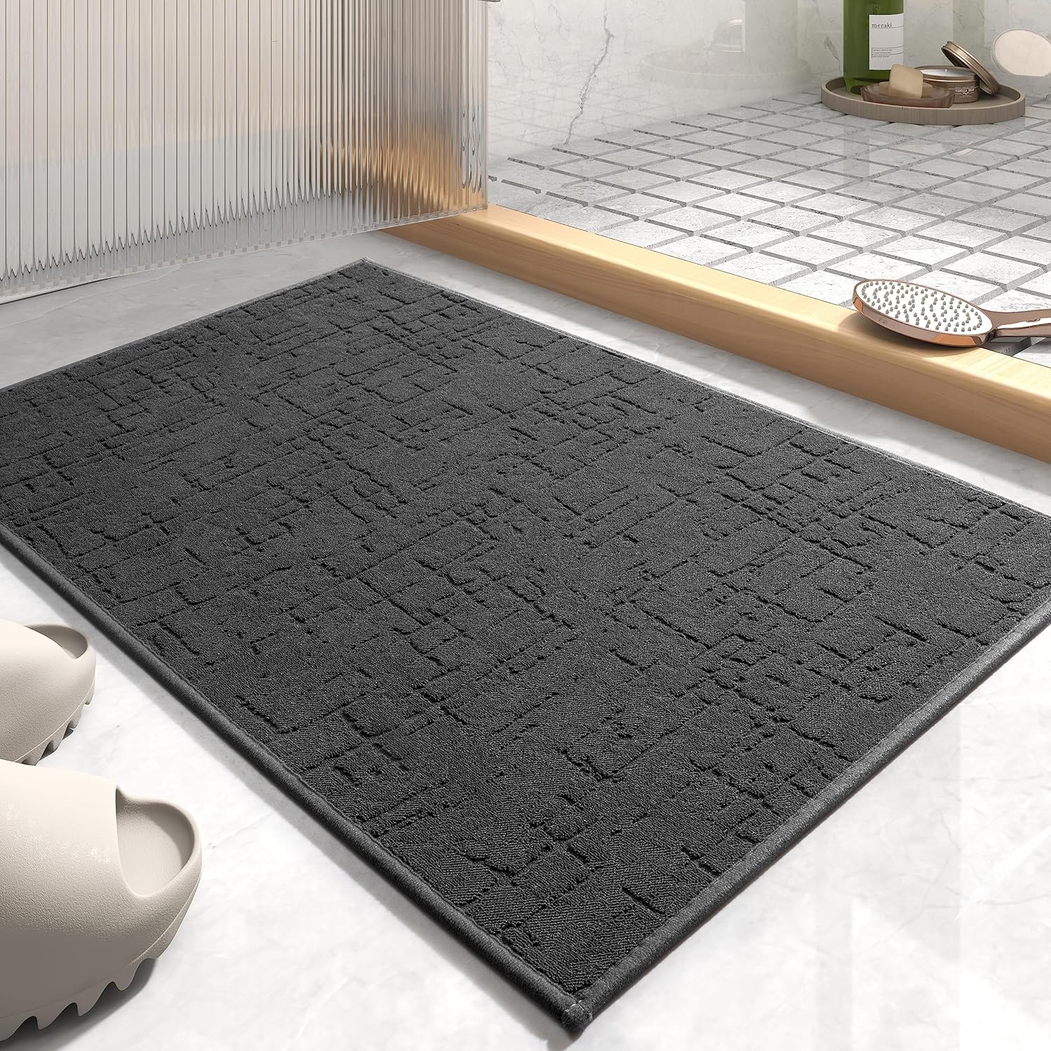 Amazon.com: AMOAMI-Bath Mat-Absorbent Quick Dry Bathroom Floor Mats ...