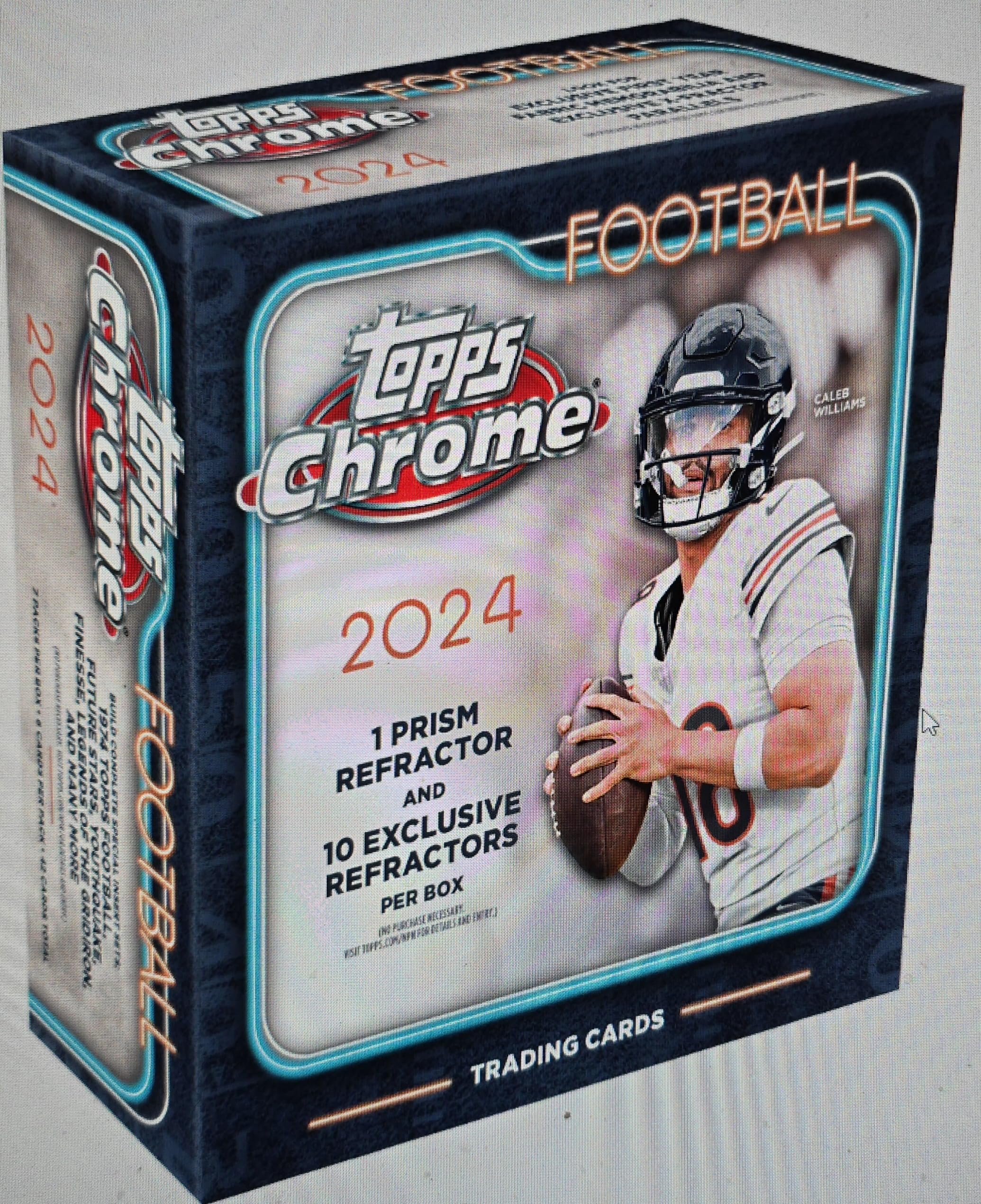 Topps Chrome 2024 Football Trading Cards Sealed Mega Box, 1 Prism ...