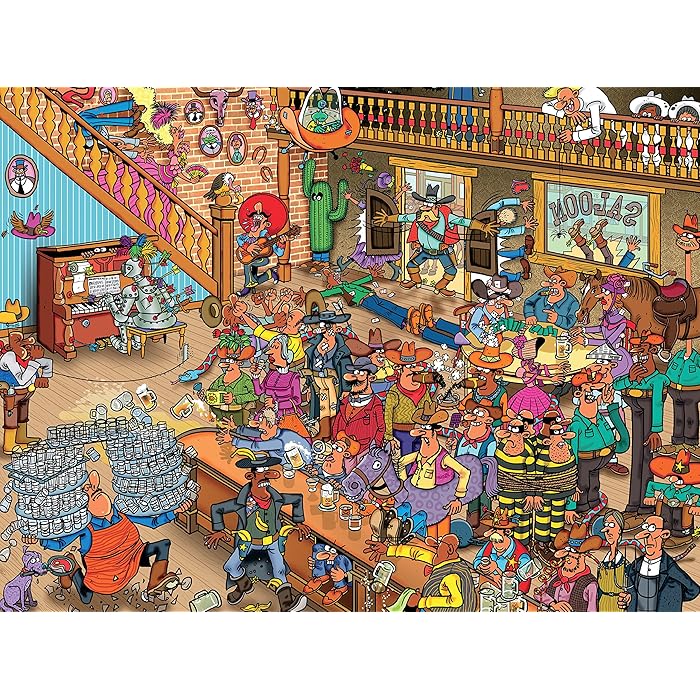 Buy Ceaco - Comic Crowds - Saloon Scene - 750 Piece Jigsaw Puzzle ...