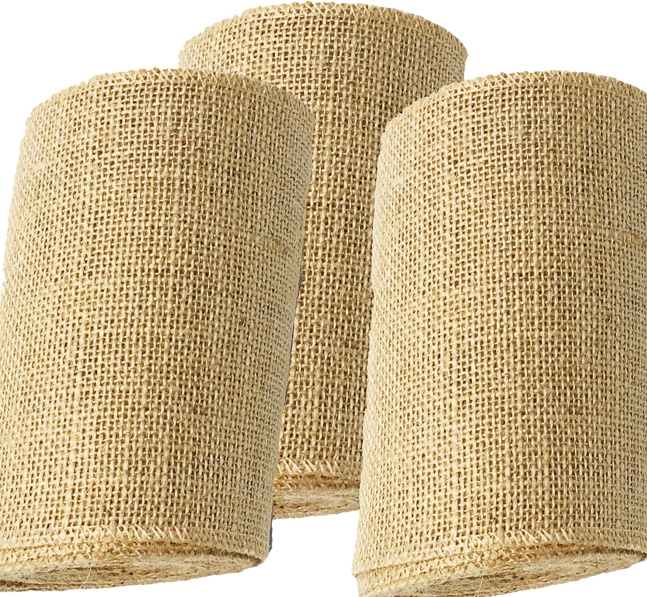 Amazon.com: Burlap Ribbon Roll. 5.5 Inches x 15 Ft. Sewn Edges. Color ...
