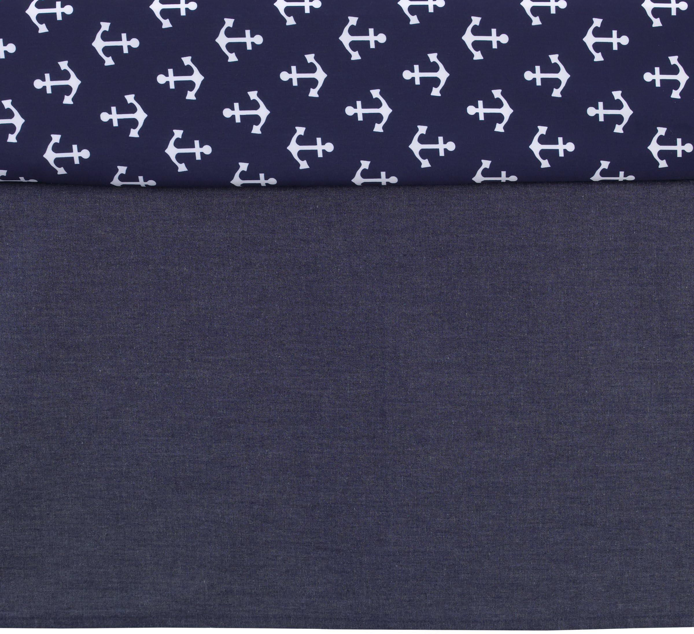 Amazon.com : NoJo Indigo Denim/Chambray Crib Skirt/Dust Ruffle, Indigo ...