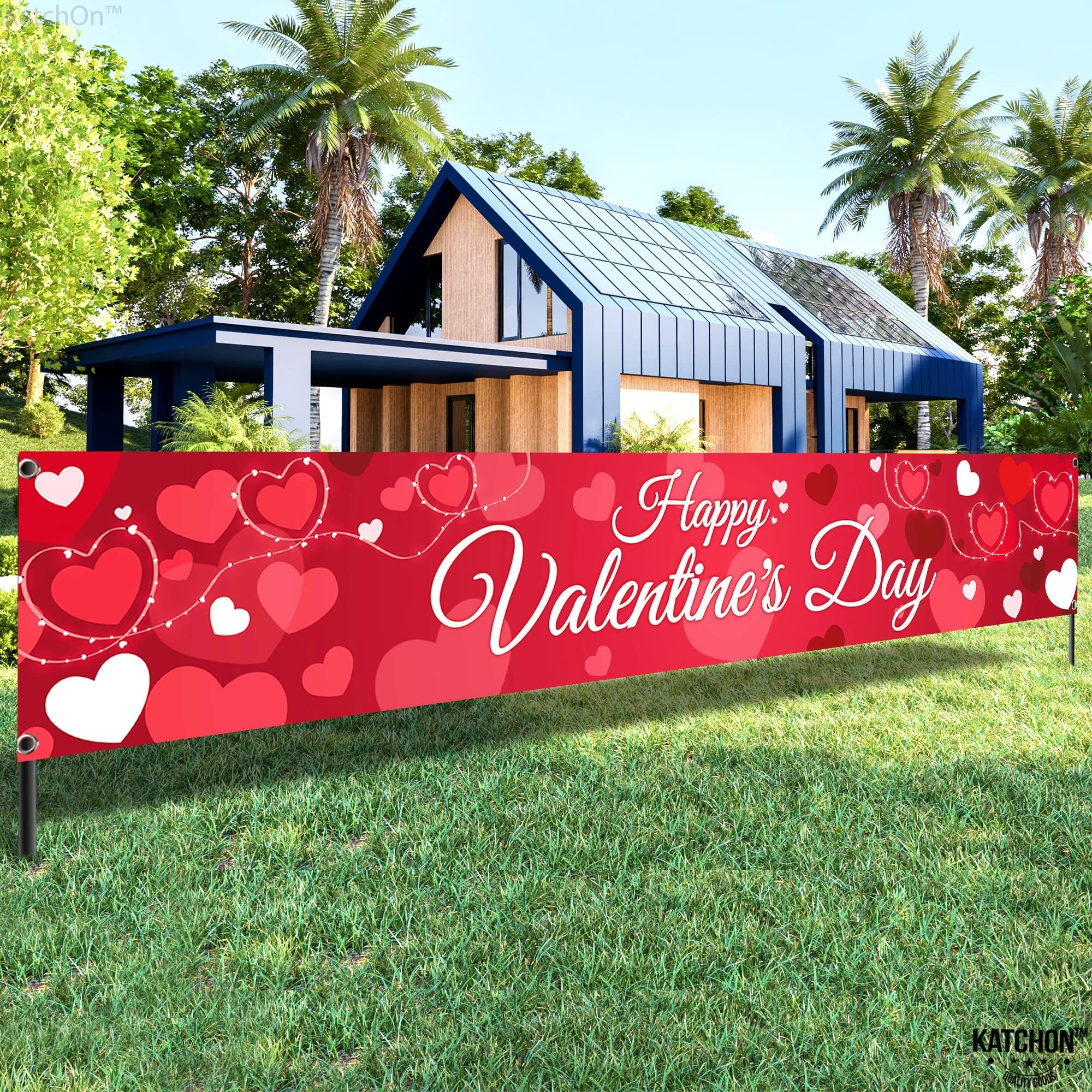 Amazon.com: Probsin Valentines Day Banner 120" x 20" Decorations ...
