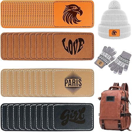 Amazon.com: 60 Pcs Blank Leatherette Hat Patches with Adhesive Rustic ...