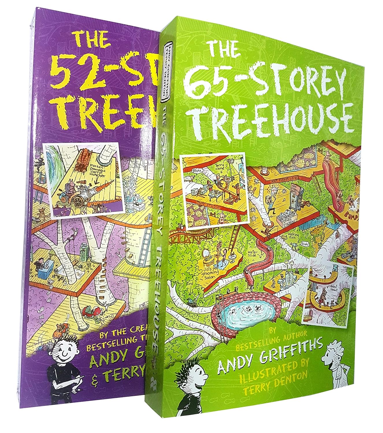 Treehouse Books Series Andy Griffiths 2 Books Collection Set (65-Storey ...