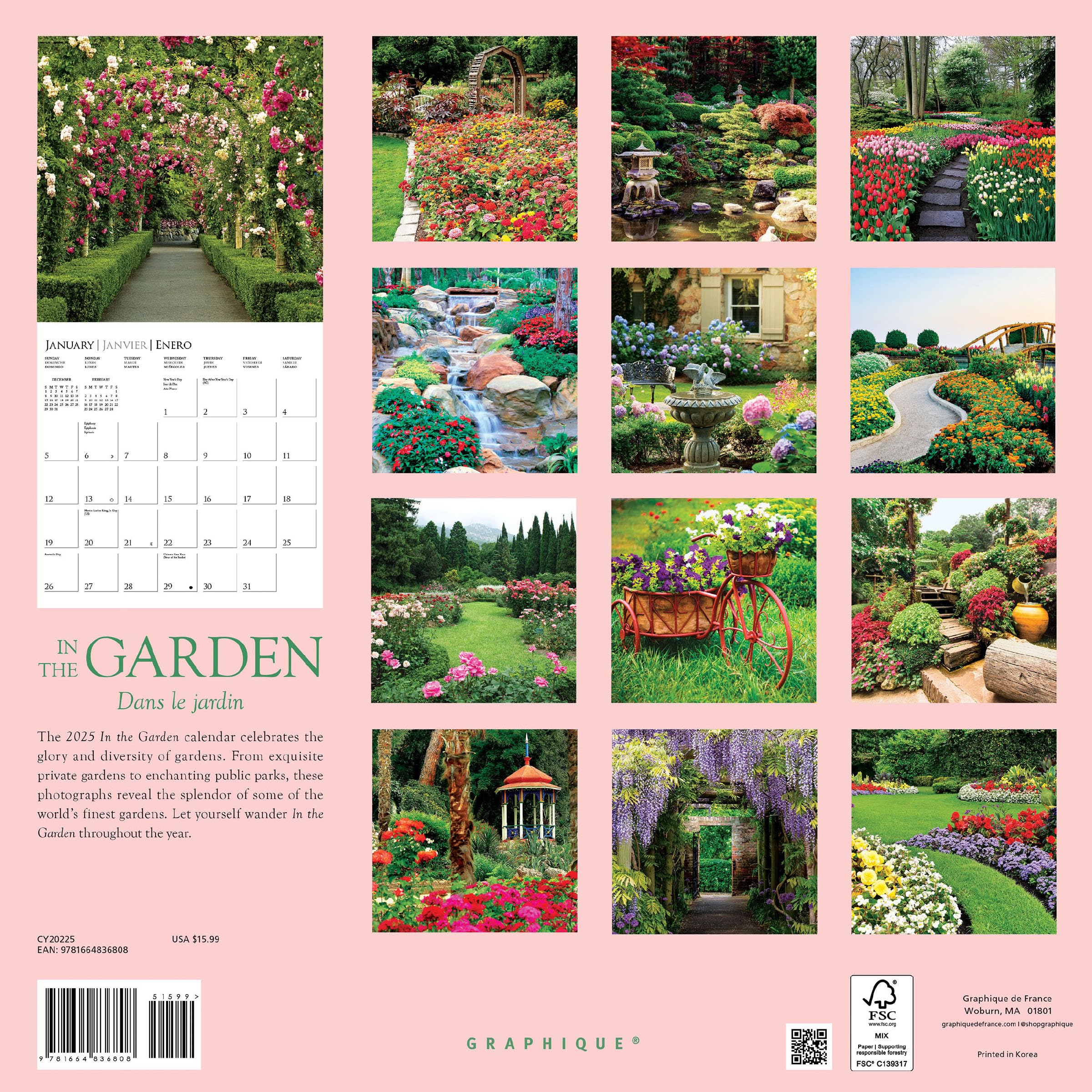 Snapklik.com : 2025 In The Garden Wall Calendar 12” X 12” Thick Paper ...