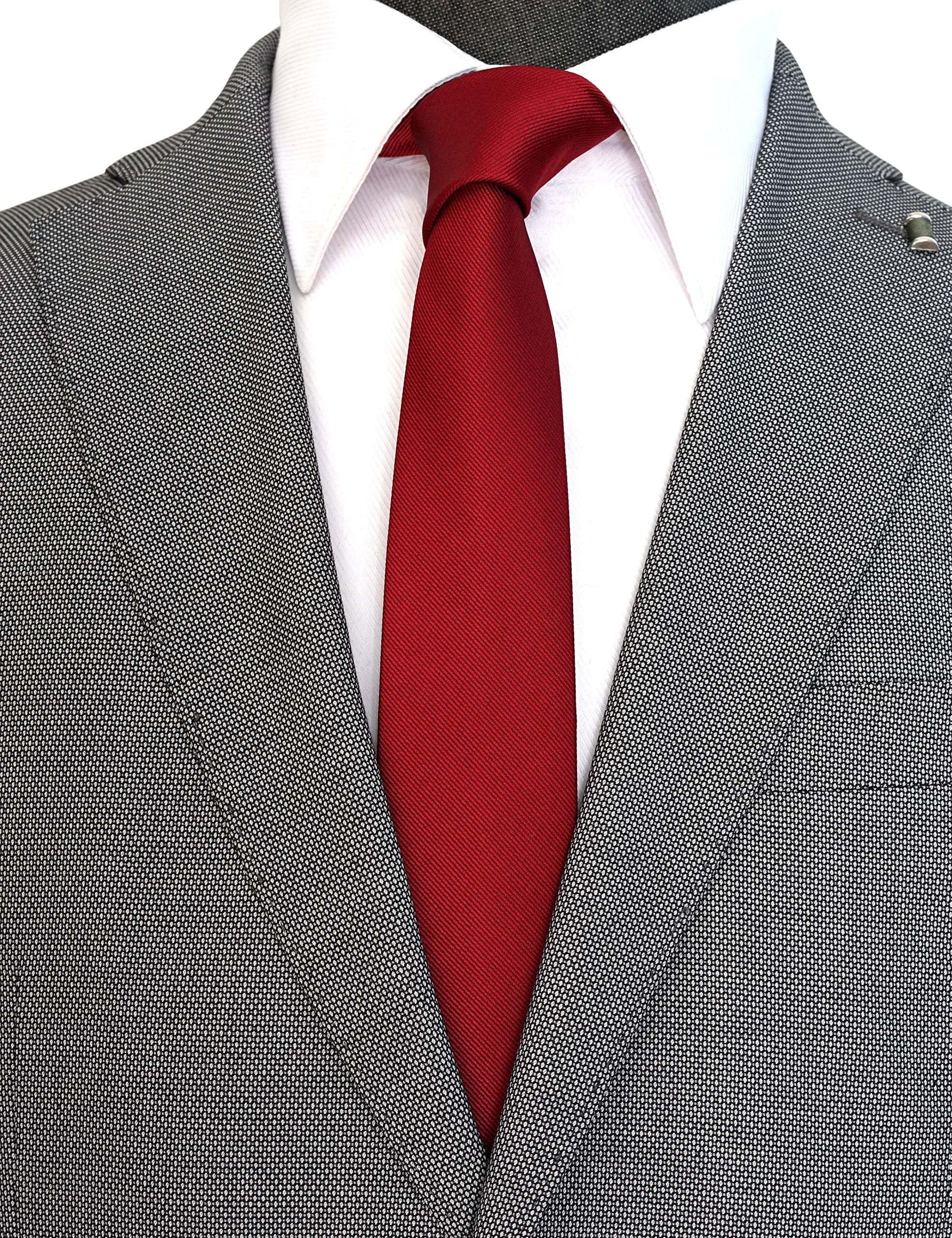 Snapklik.com : Skinny Solid Ties For Men, 2.5 Inch Slim Neckties Plain Assorted, Dusty Blue ...