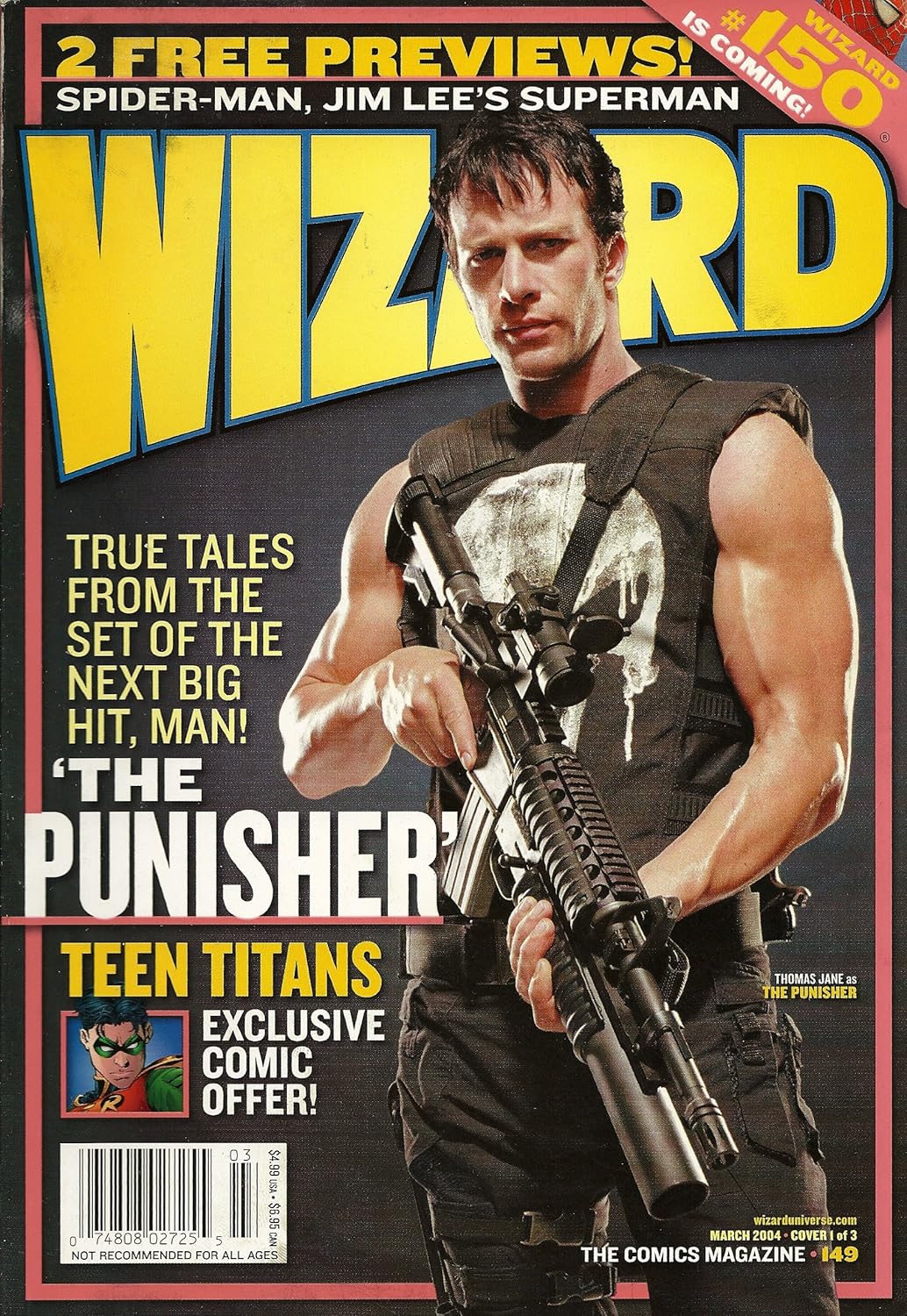 Wizard Magazine #149 3/04... Spiderman Preview... Jim Lee's Superman ...