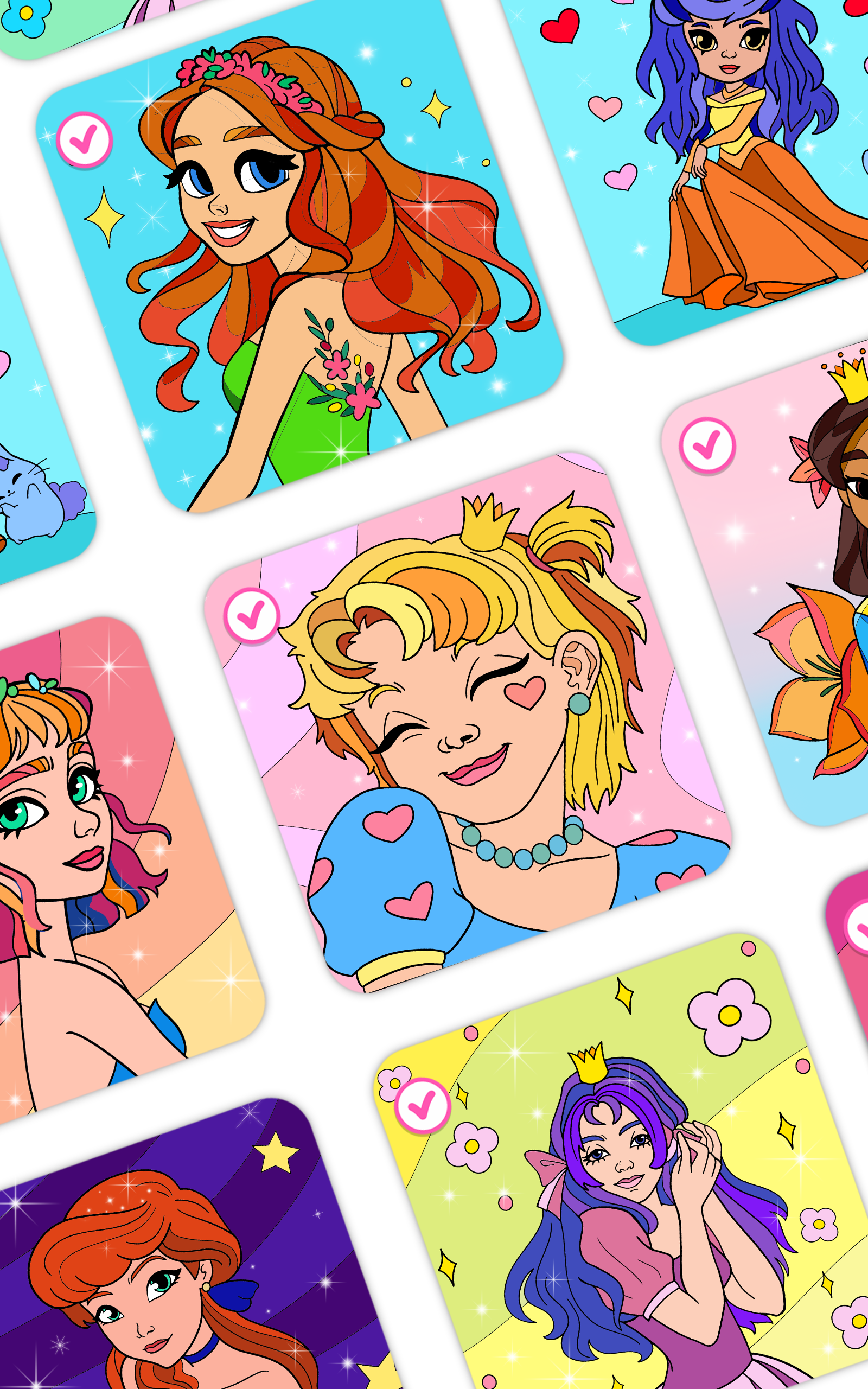 Girl Games: アニメーションのキラキラ塗り絵 - プリンセス-Amazonアプリストアのアプリ