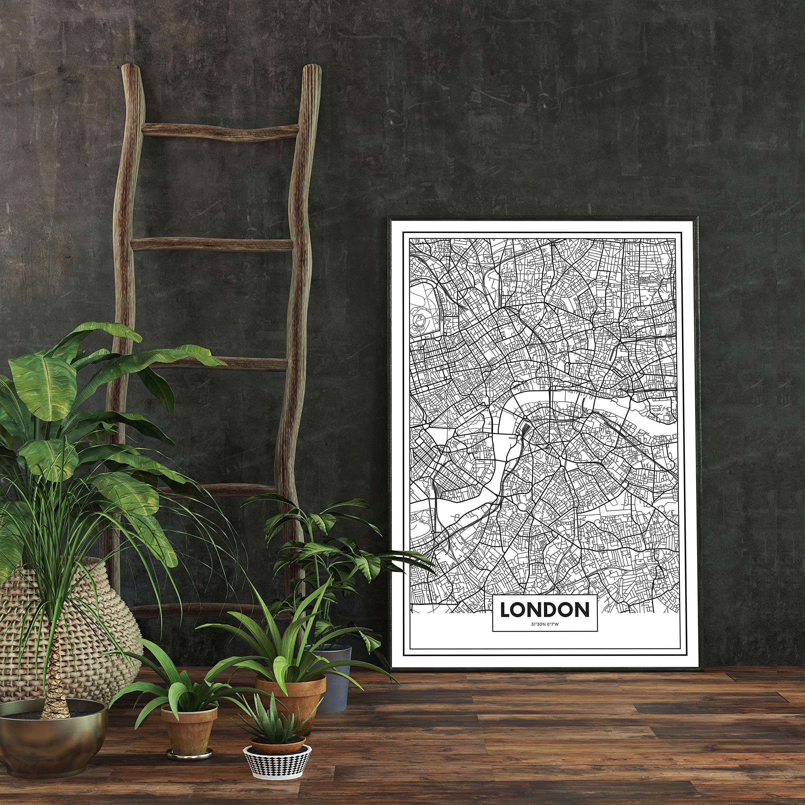 Panorama Poster Map London 8x12 inch - Printed on Poster - Vintage ...