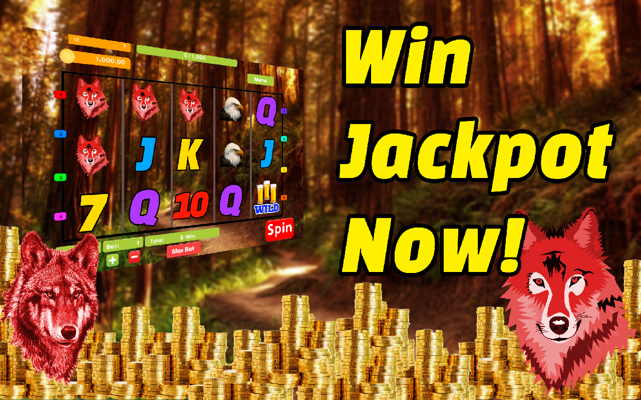 Red Wolf in the Wild Lunar Moon Vegas Casino Free Poker Slot Machine ...