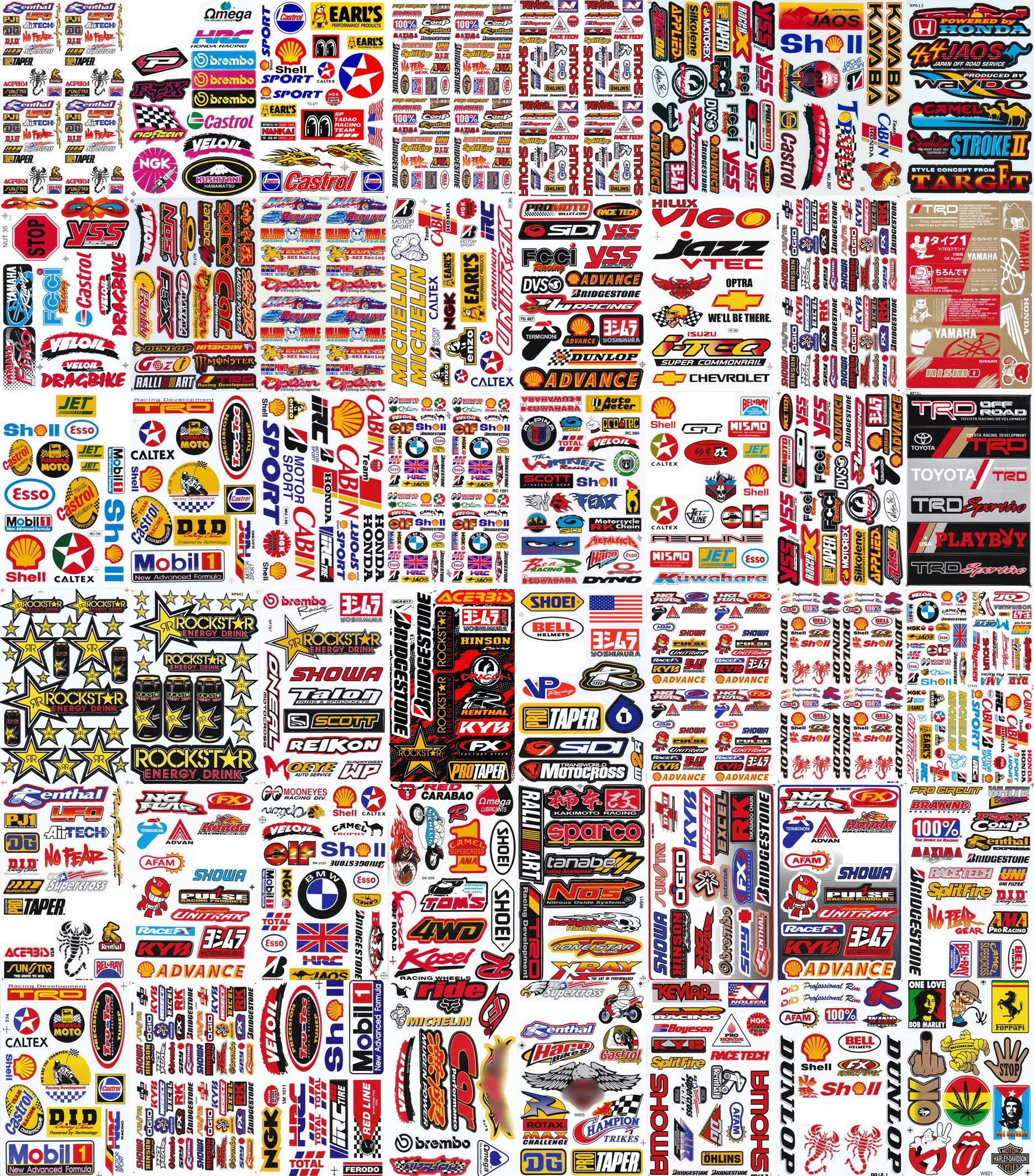 Graphic Dust Pack of 6 Random Stickers Dirt Bike Stickers Car Racing ...