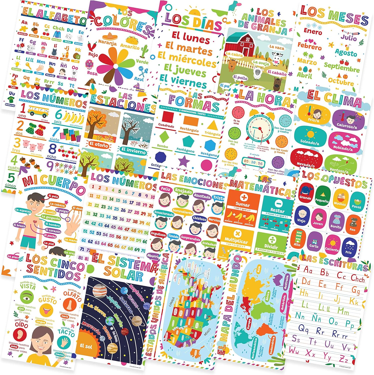 Amazon.com: Quarterhouse Extreme Value 20 Large English-Spanish Poster ...