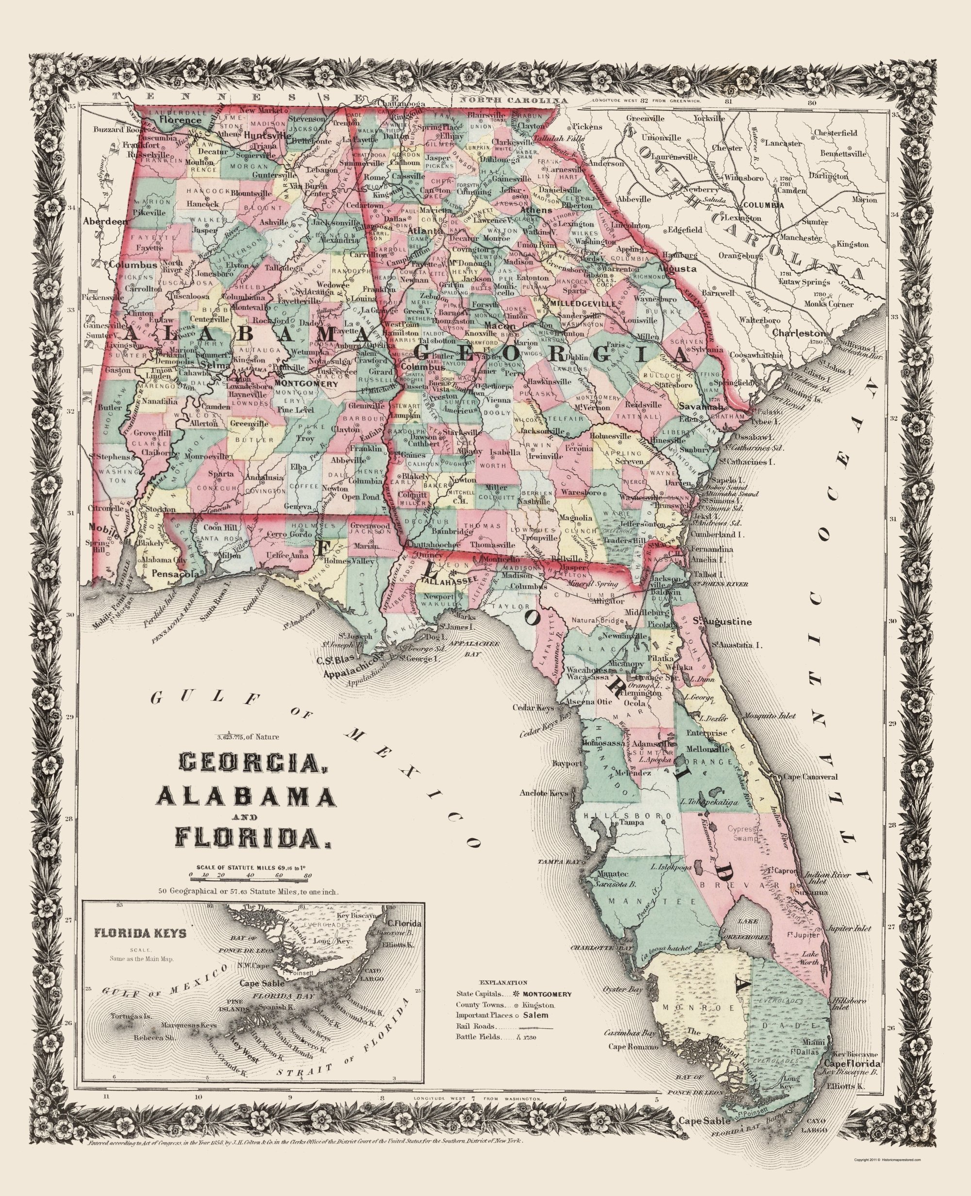 Map Of Florida Alabama And Georgia