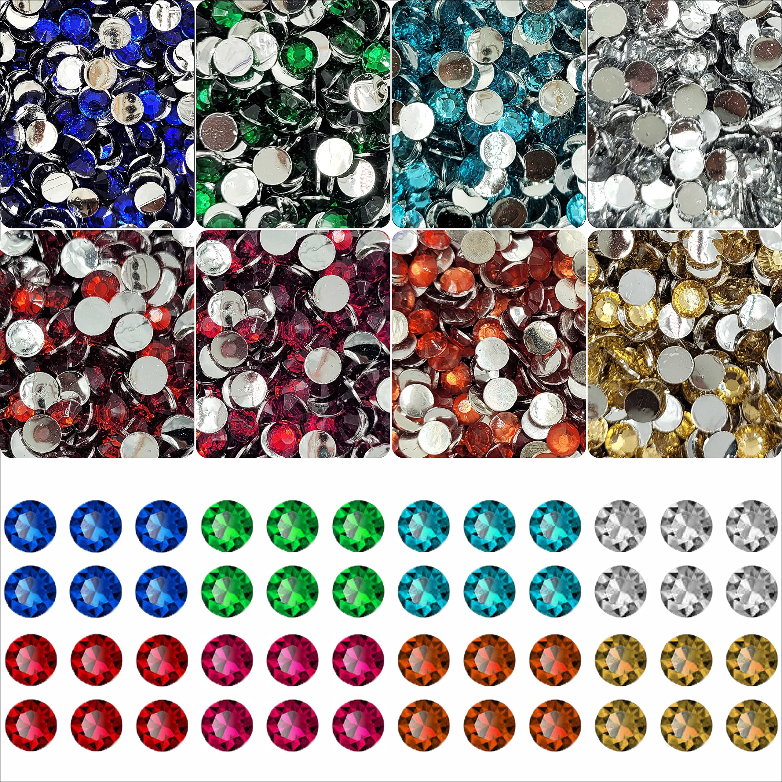 INDIKONB 2800 Multicolor Rhinestones Flatback Pastable Kundan Stones ...