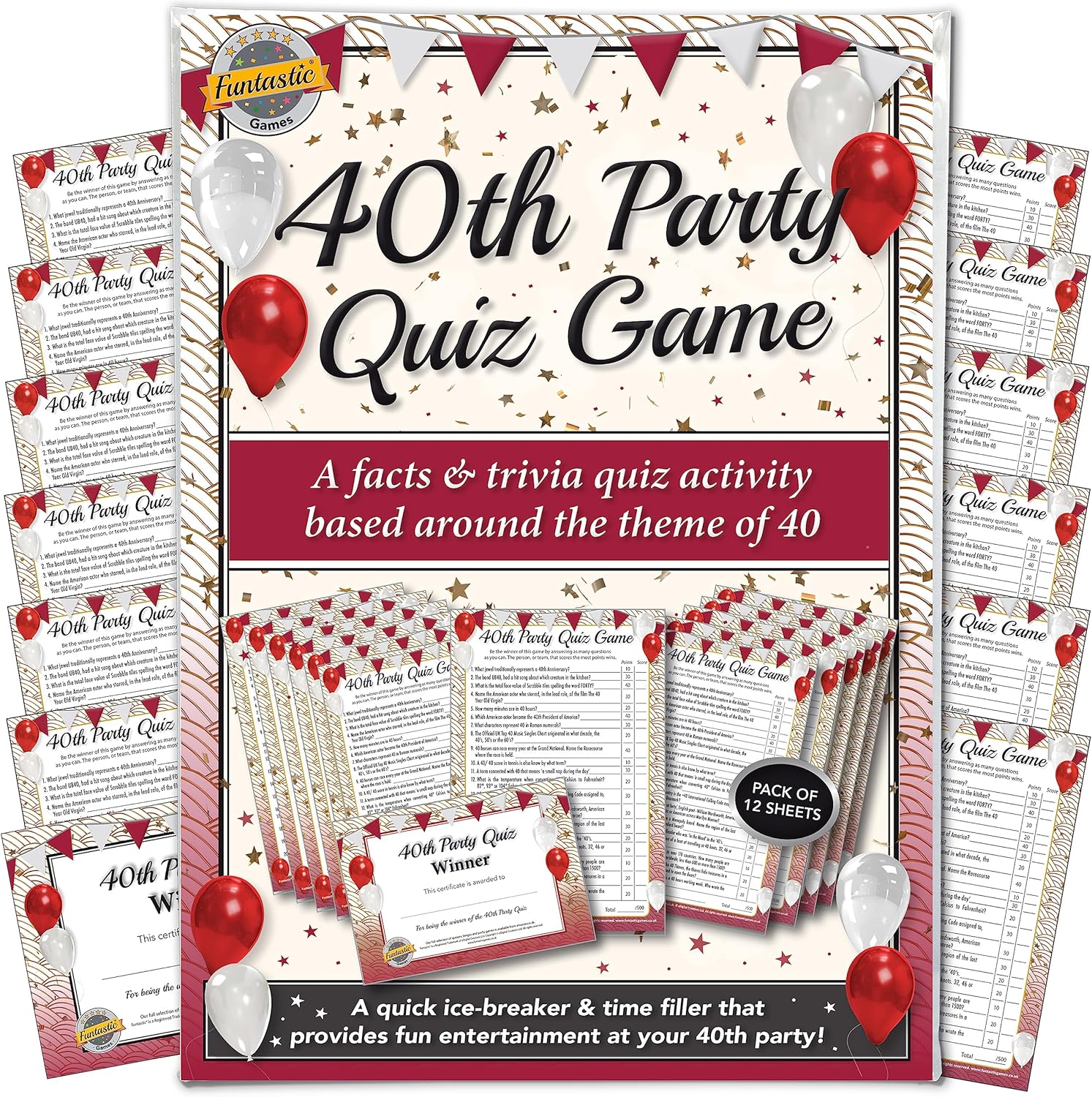 40th Party Quiz Game | A fun, entertaining party activity | Great ice ...